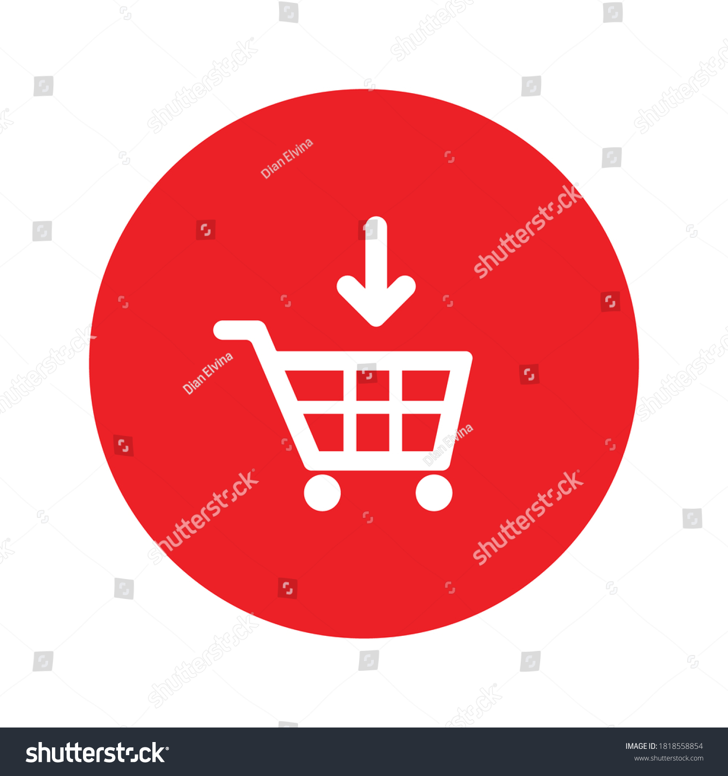 Shopping Cart Button Icon Vector Stock Vector (Royalty Free) 1818558854 ...