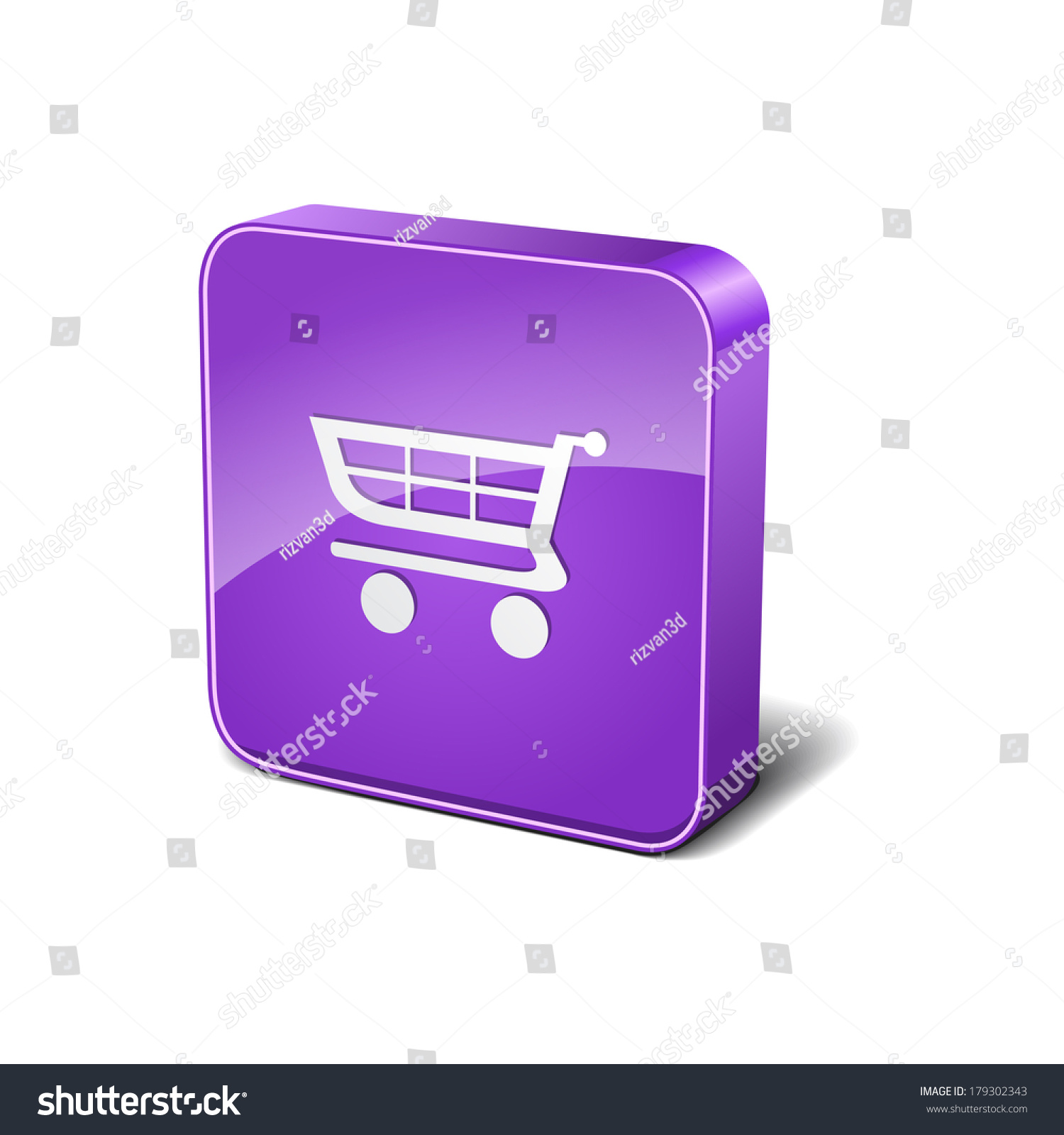Shopping Cart 3d Rounded Corner Violet Stock Vector (Royalty Free ...