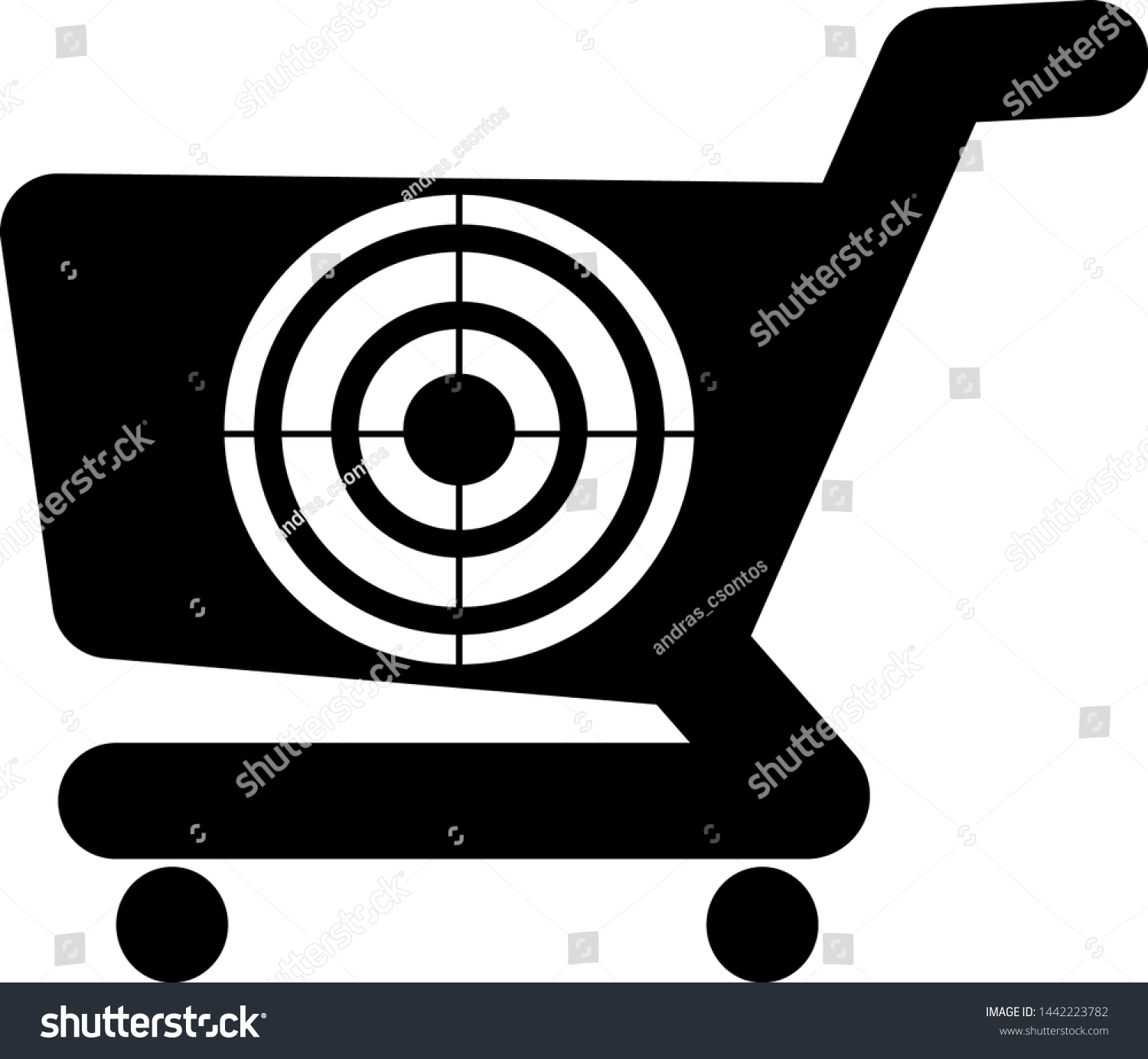 Shopping Cart Target Vector Stock Vector (Royalty Free) 1442223782 ...