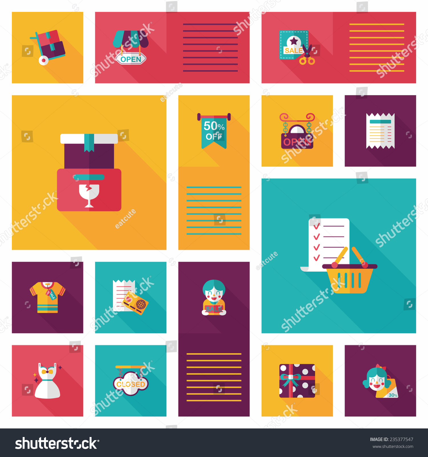 Shopping Flat App Ui Backgroundeps10 Stock Vector (Royalty Free) 235377547
