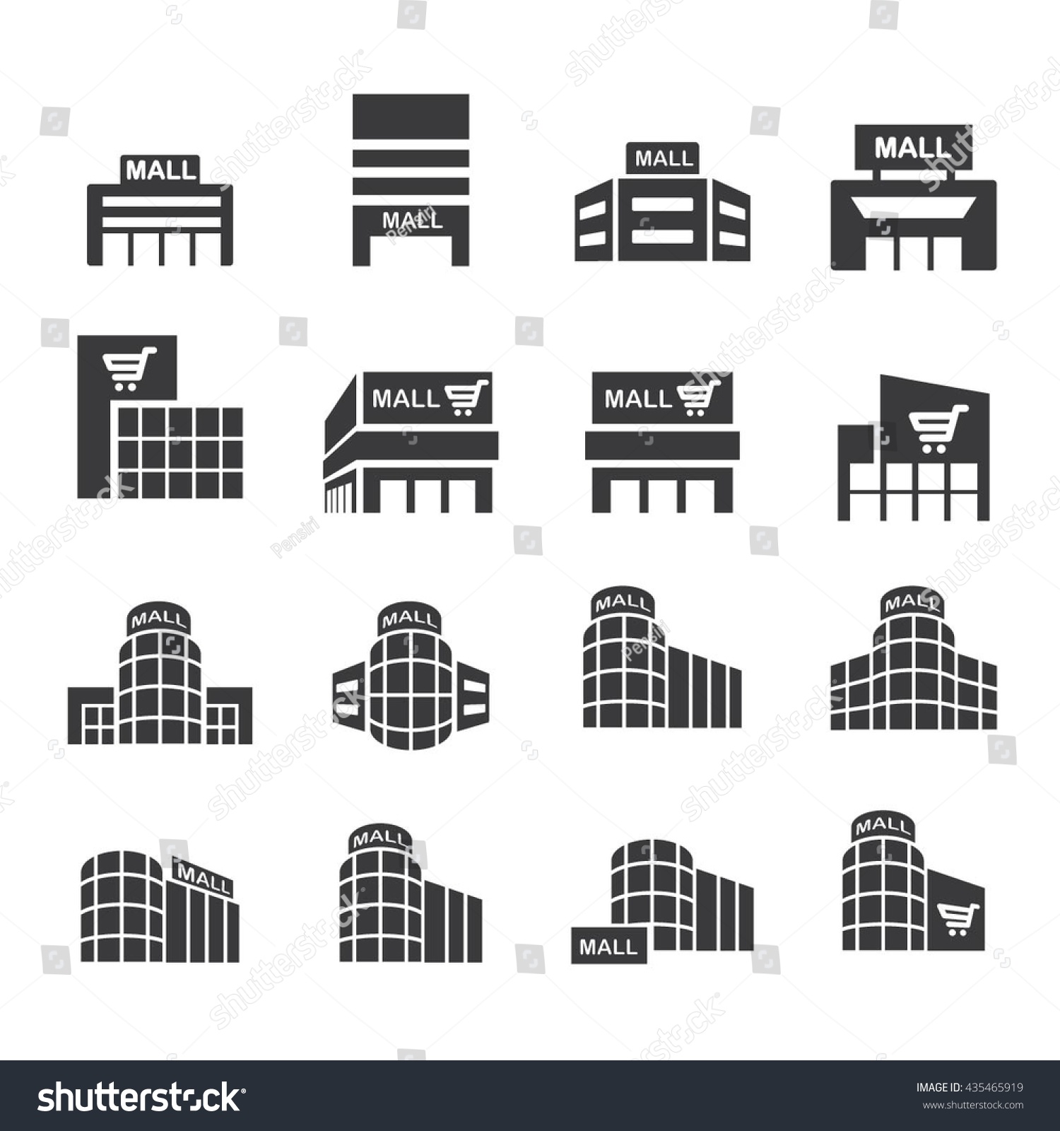 Shopping Mall Icon Setvector Image vectorielle de stock (libre de ...