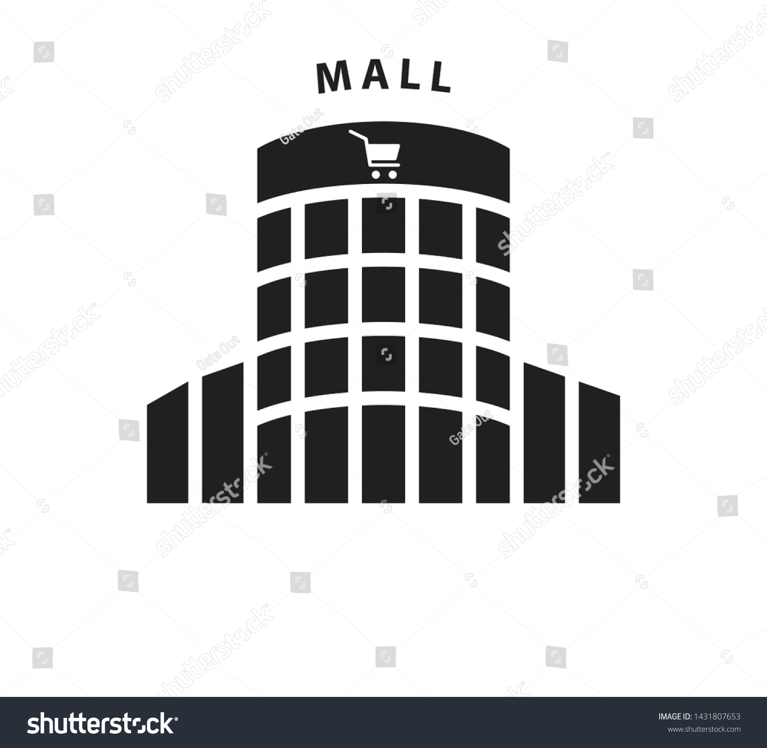 Shopping Mall Icon Vector Illustration Stock Vector (Royalty Free ...