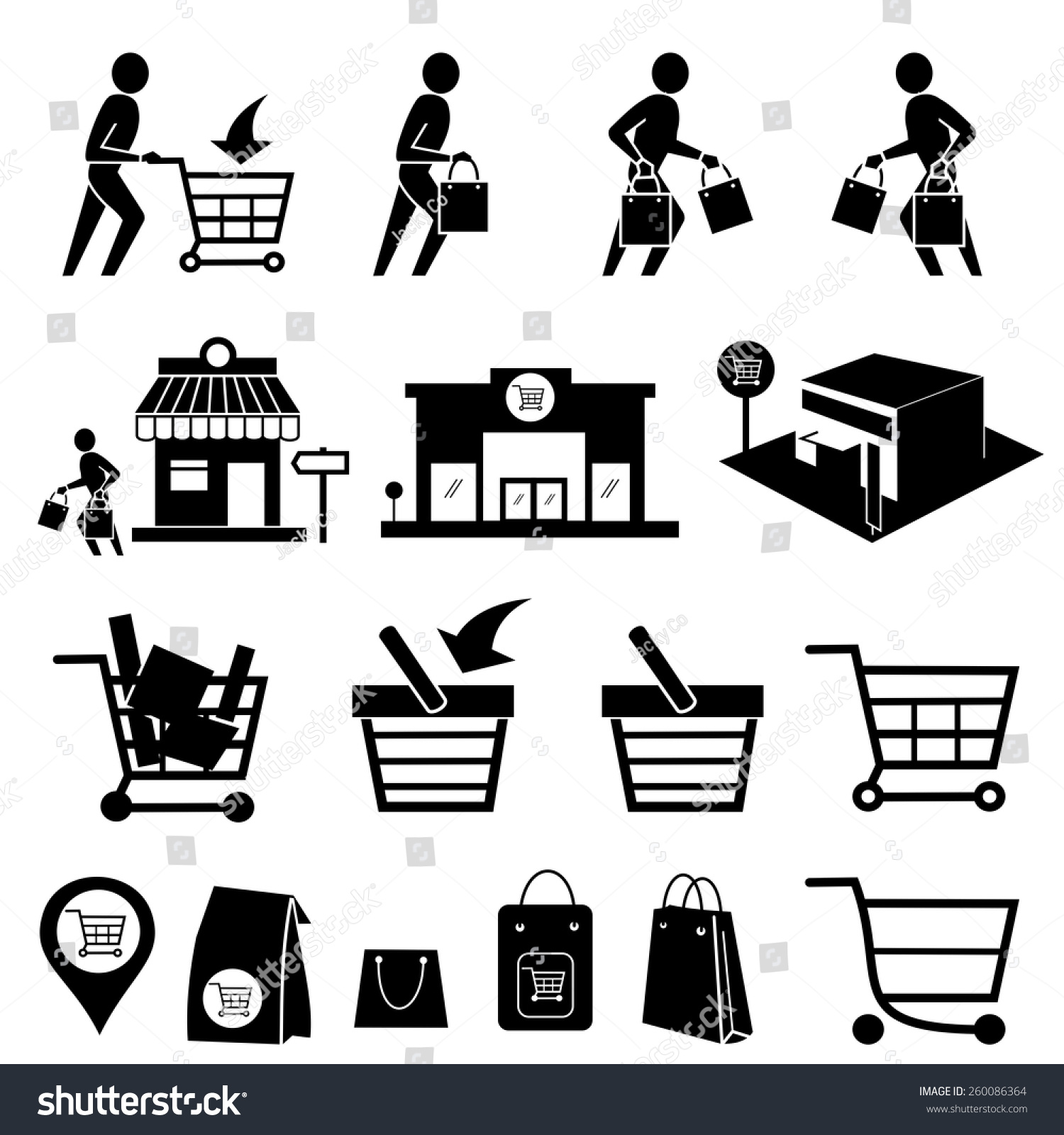 Shopping Mall Iconsvector Stock Vector (Royalty Free) 260086364 ...