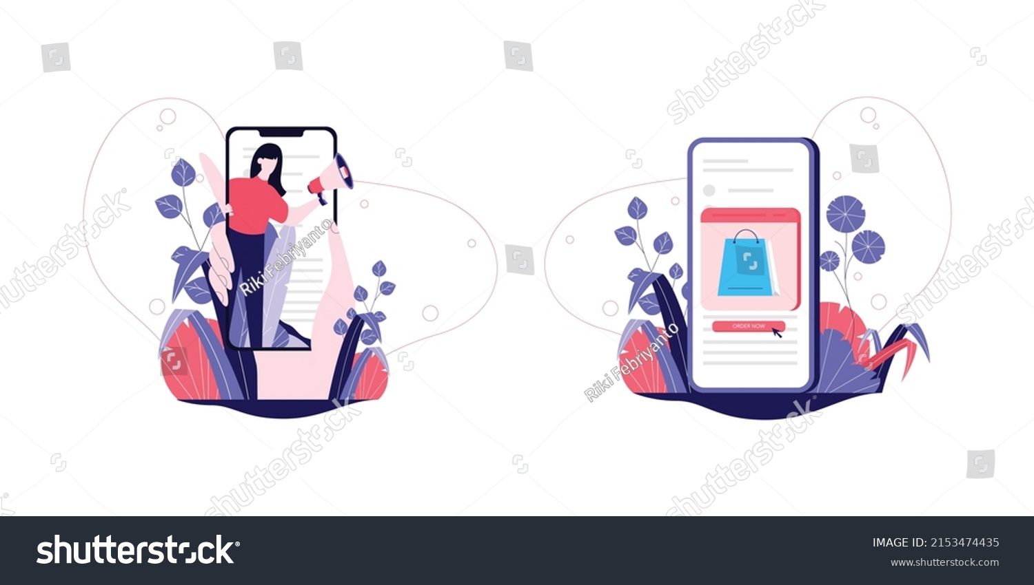 Shopping User Interface Vector Illustration Apps Stock Vector (Royalty ...