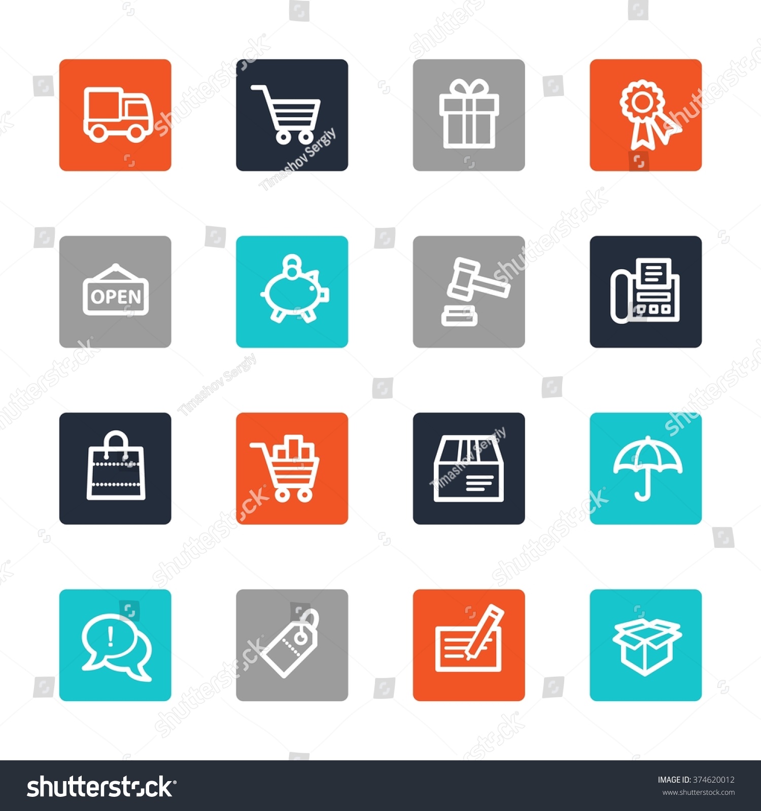 Shopping Web Icons Stock Vector 374620012 - Shutterstock