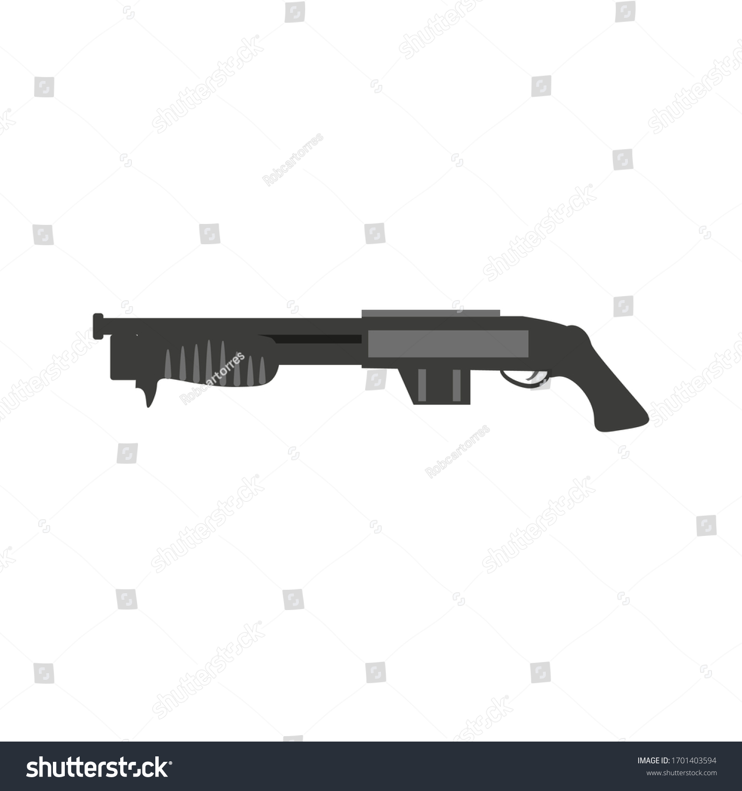 escopeta corta, vector sobre fondo blanco: vector de stock (libre de ...