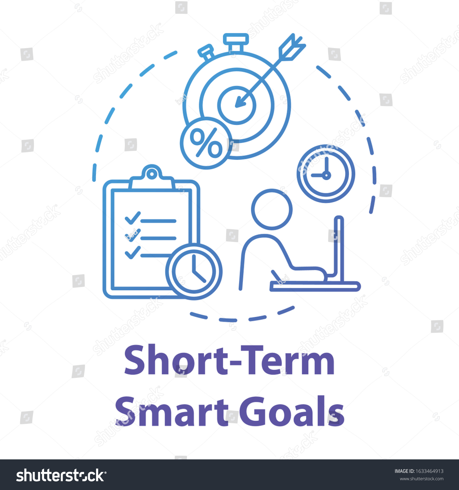 Shortterm Smart Goals Concept Icon Perfomance Stock Vector (Royalty ...