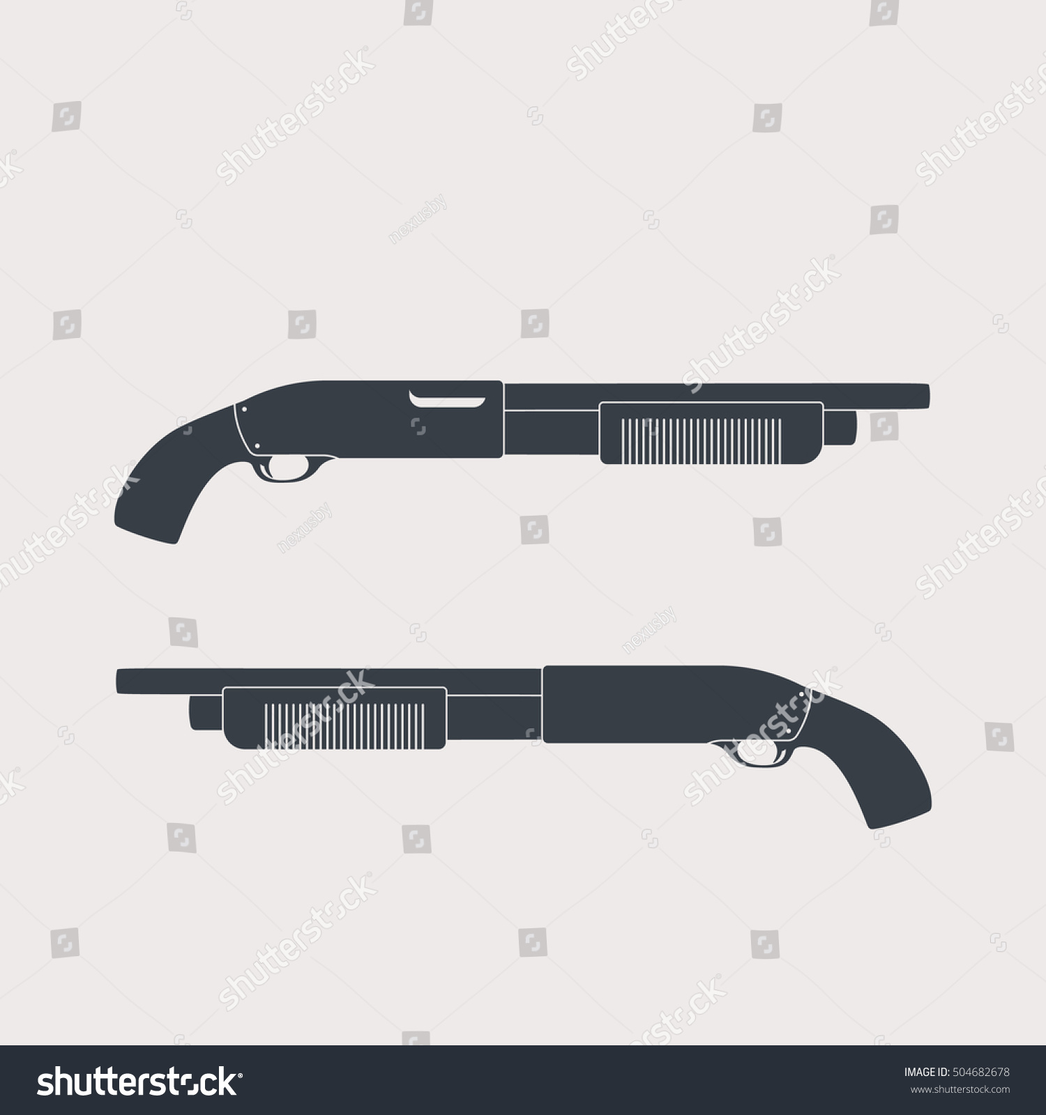 Shotgun Side View Isolated On White Stock Vector (Royalty Free) 504682678