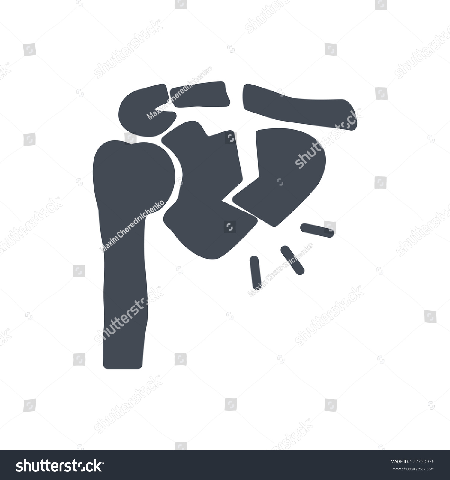 Shoulder Broken Bone Silhouette Icon Stock Vector (Royalty Free) 572750926