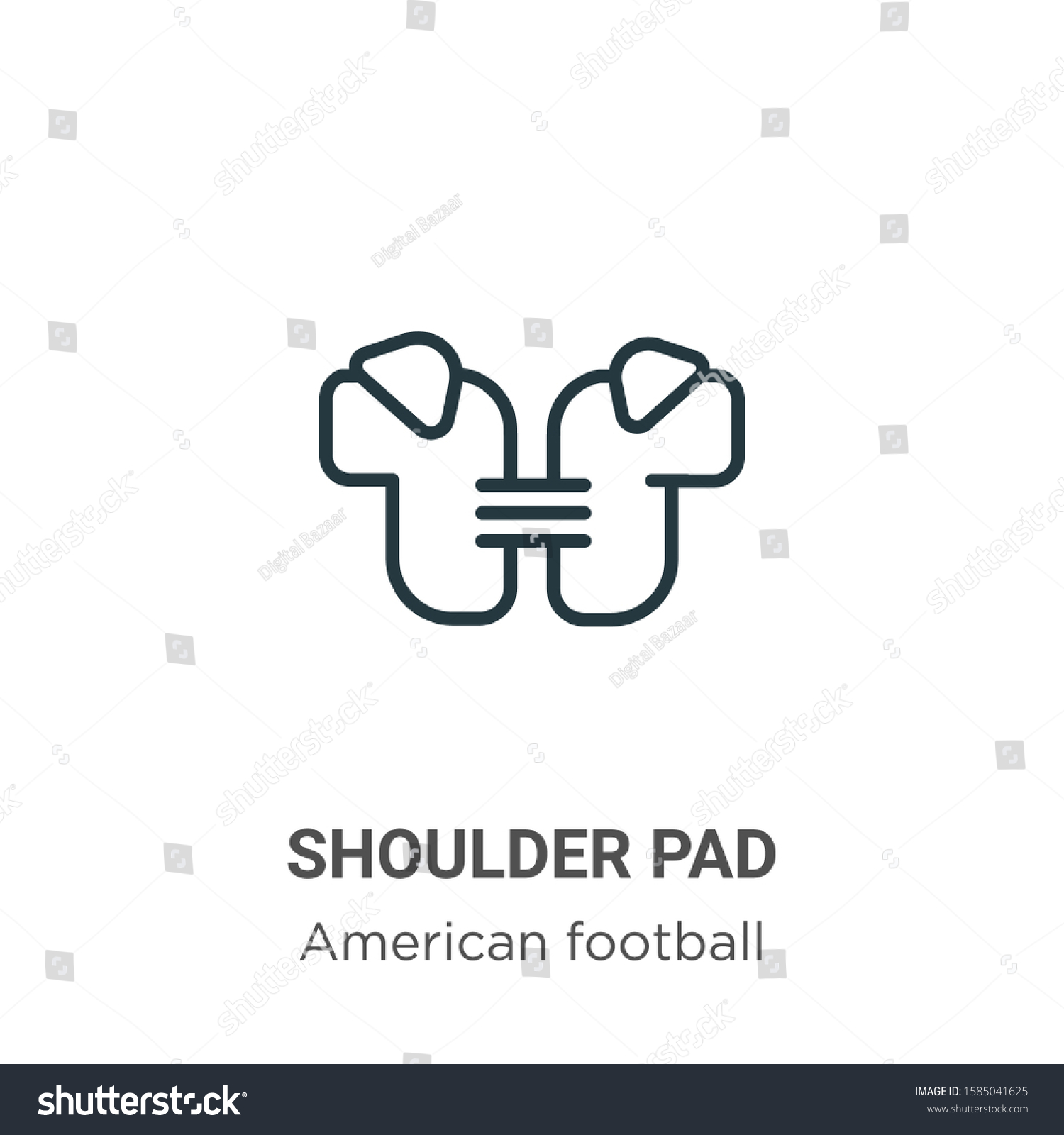 Shoulder Pad Outline Vector Icon Thin Stock Vector (Royalty Free ...