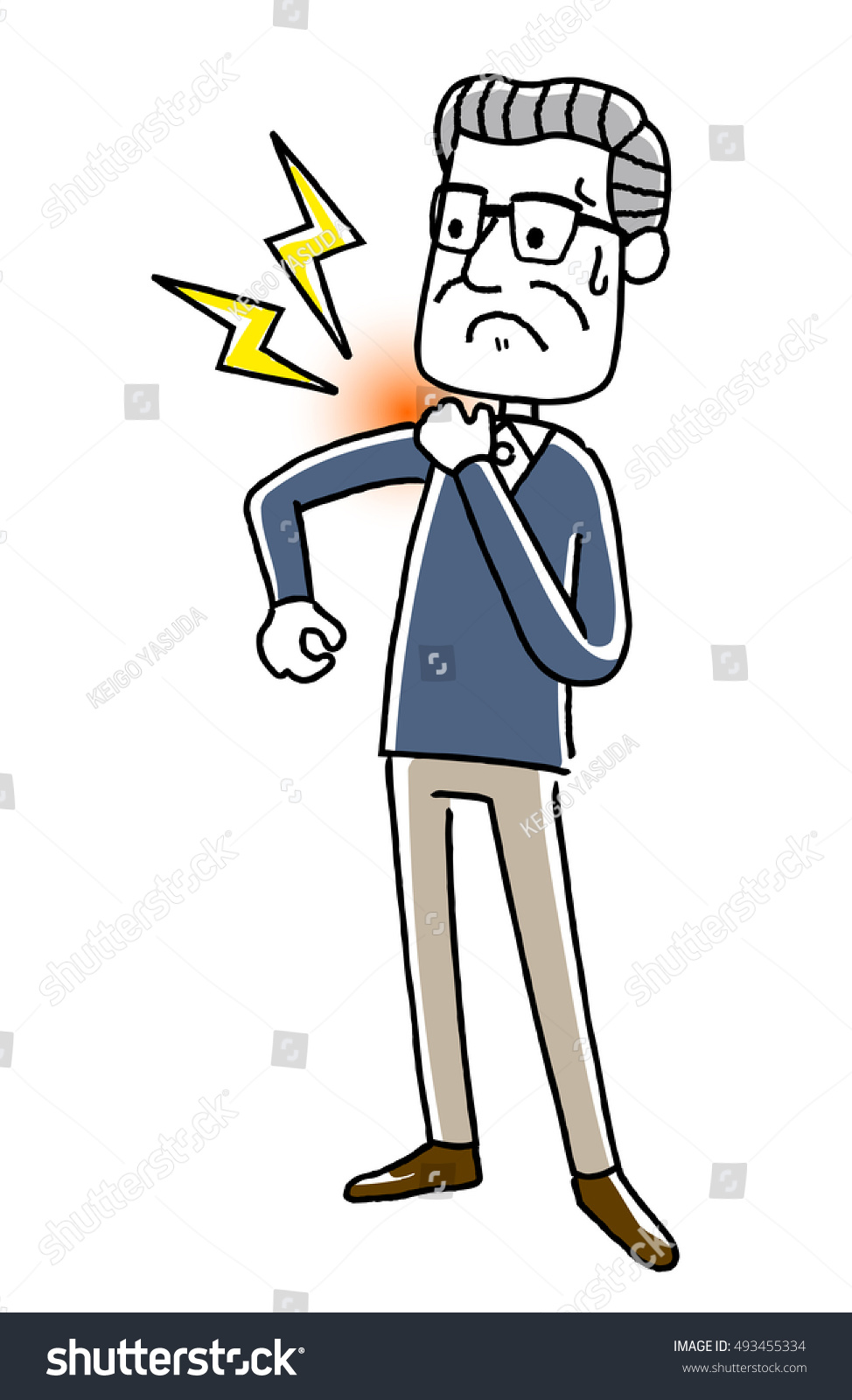 Shoulder Pain Stock Vector 493455334 - Shutterstock