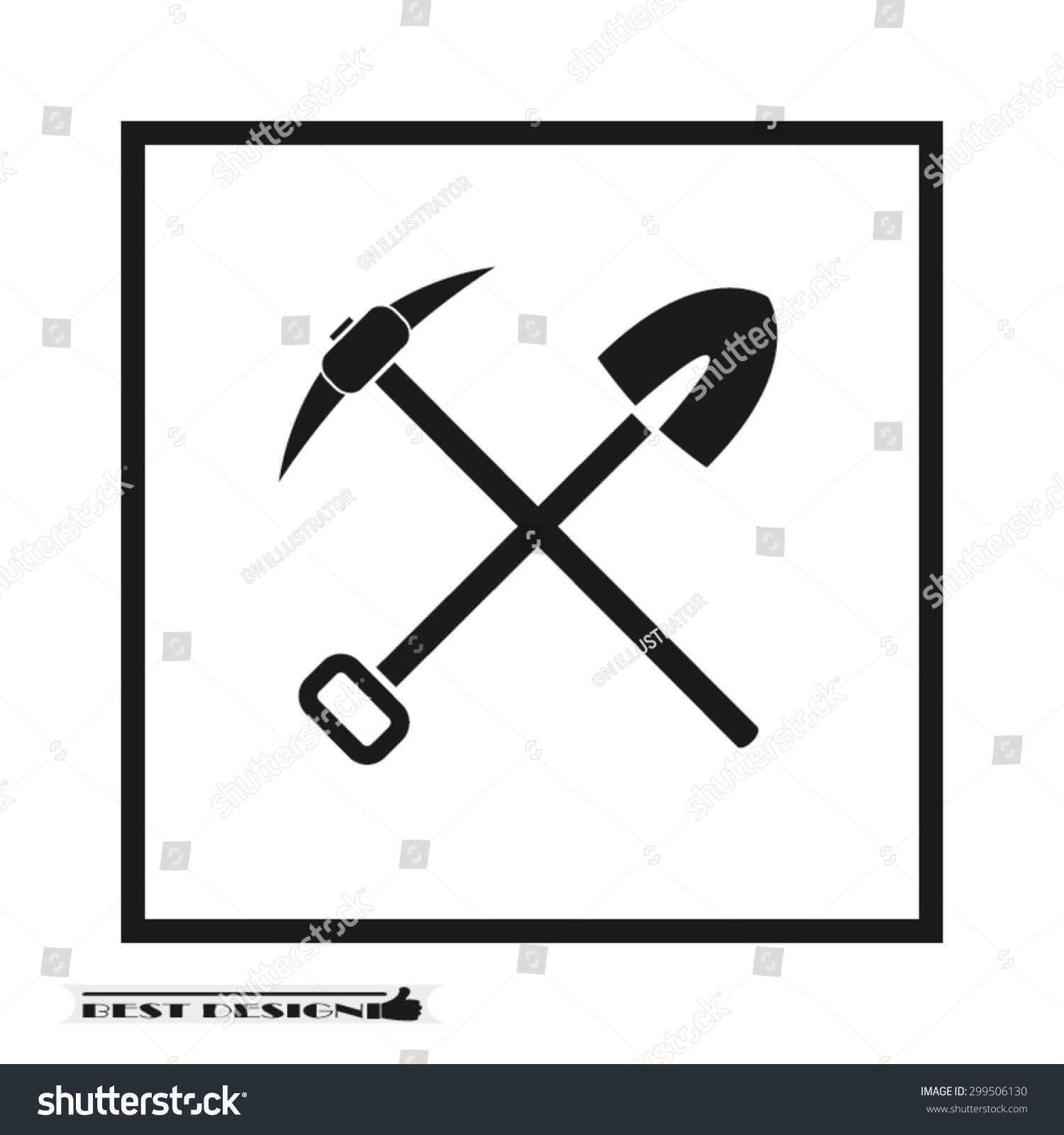Shovel Pick Axe Stock Vector (Royalty Free) 299506130 | Shutterstock