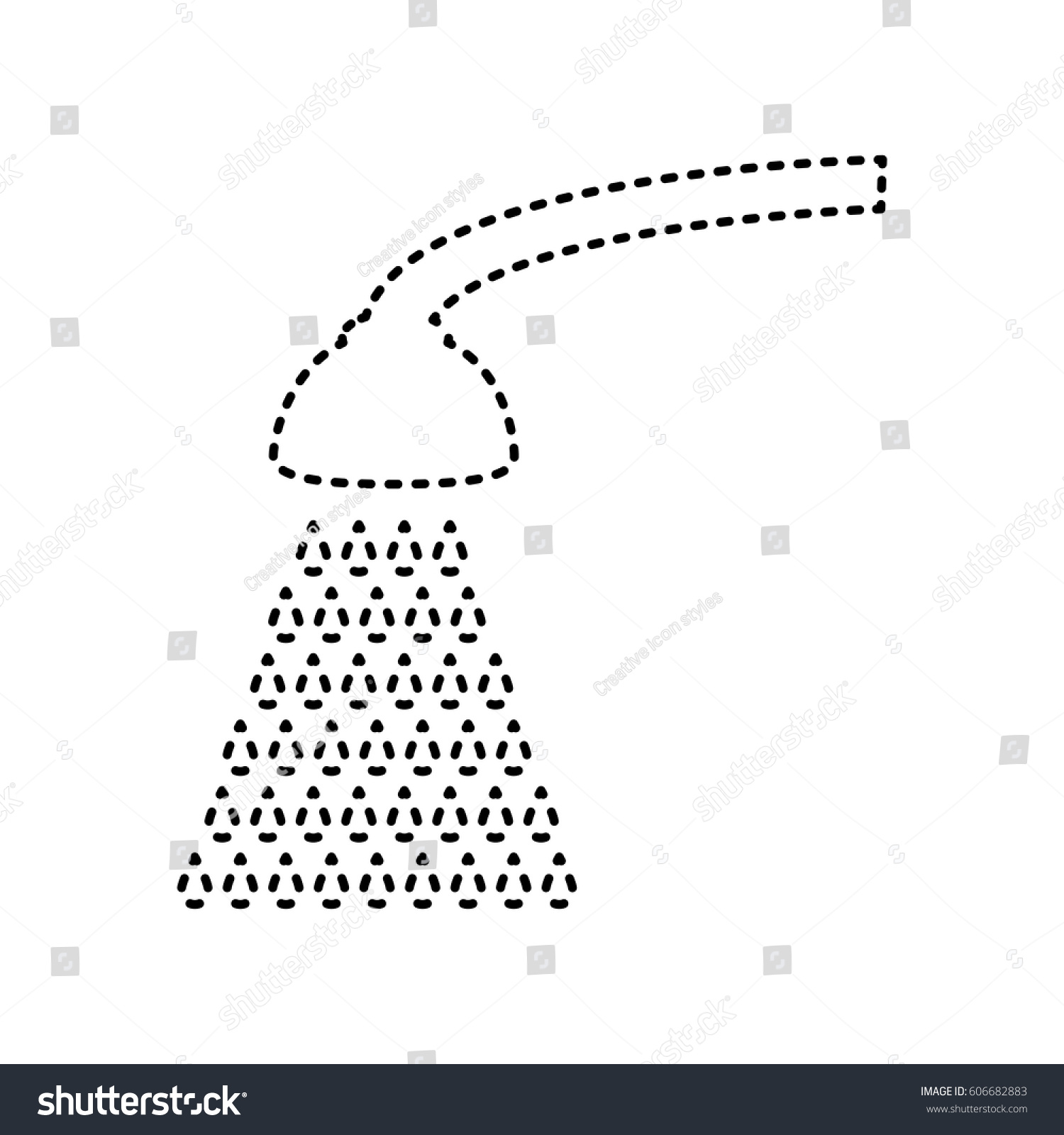 Shower Simple Sign Vector Black Dashed Stock Vector (Royalty Free ...