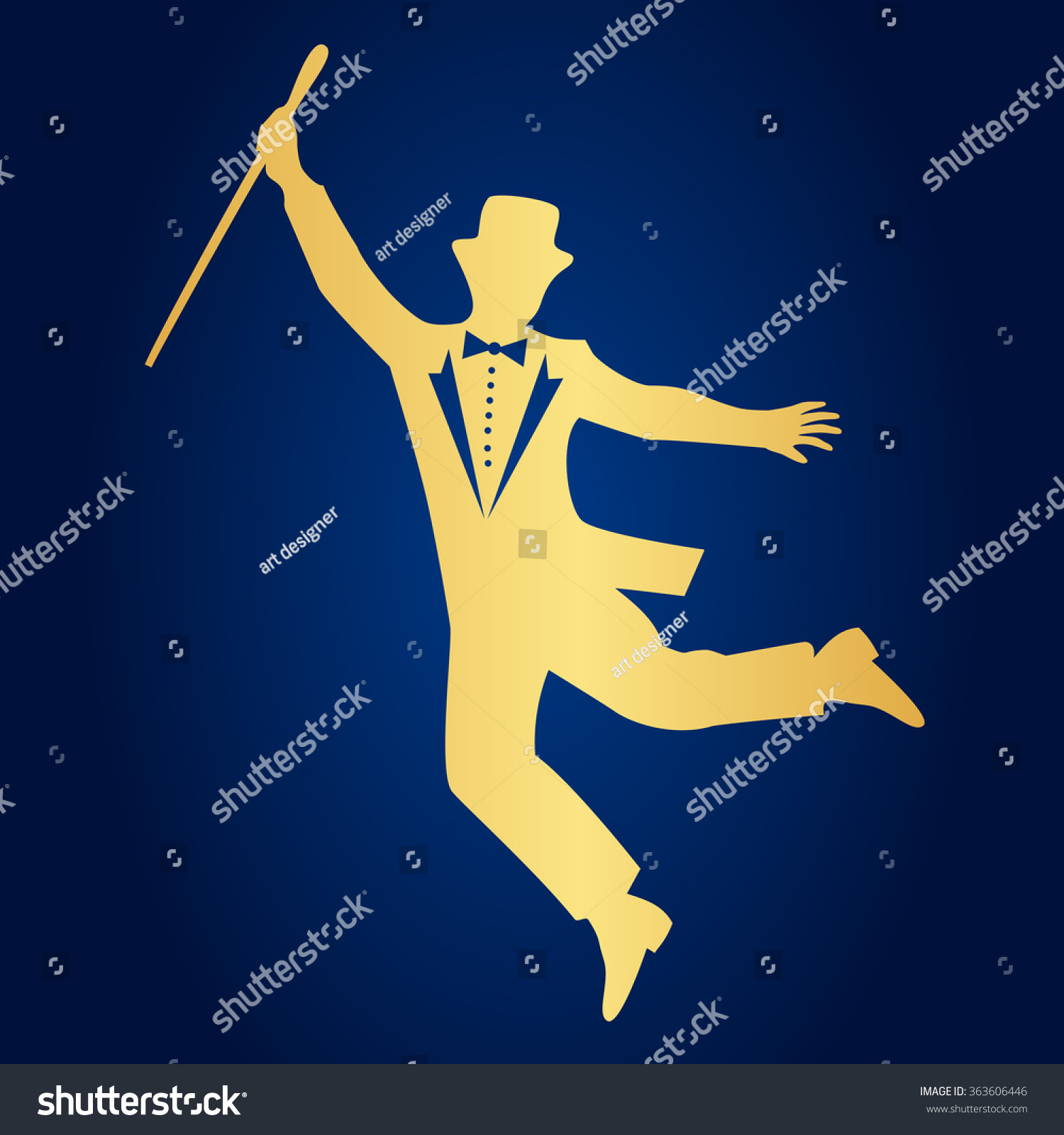 Showman Silhouette: vector de stock (libre de regalías) 363606446
