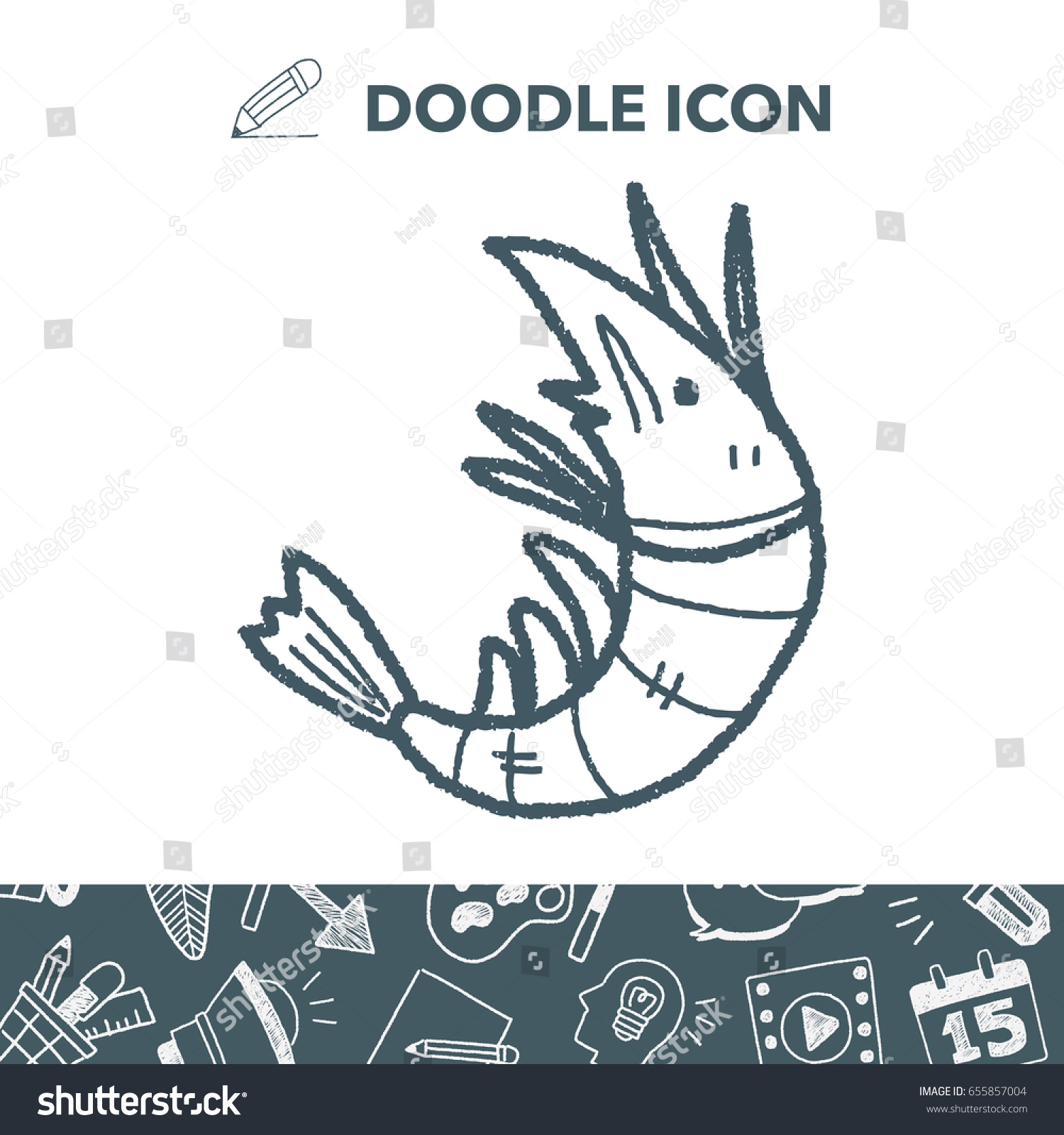 Shrimp Doodle Stock Vector (Royalty Free) 655857004 | Shutterstock