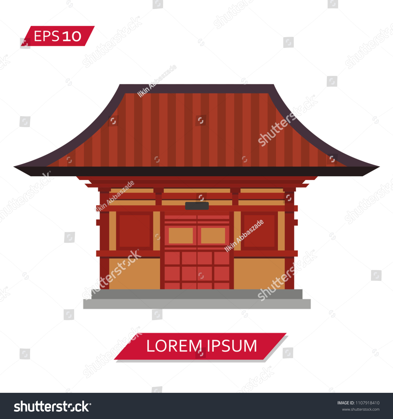 Shrine Vector Icon Symbol Stock Vector (Royalty Free) 1107918410