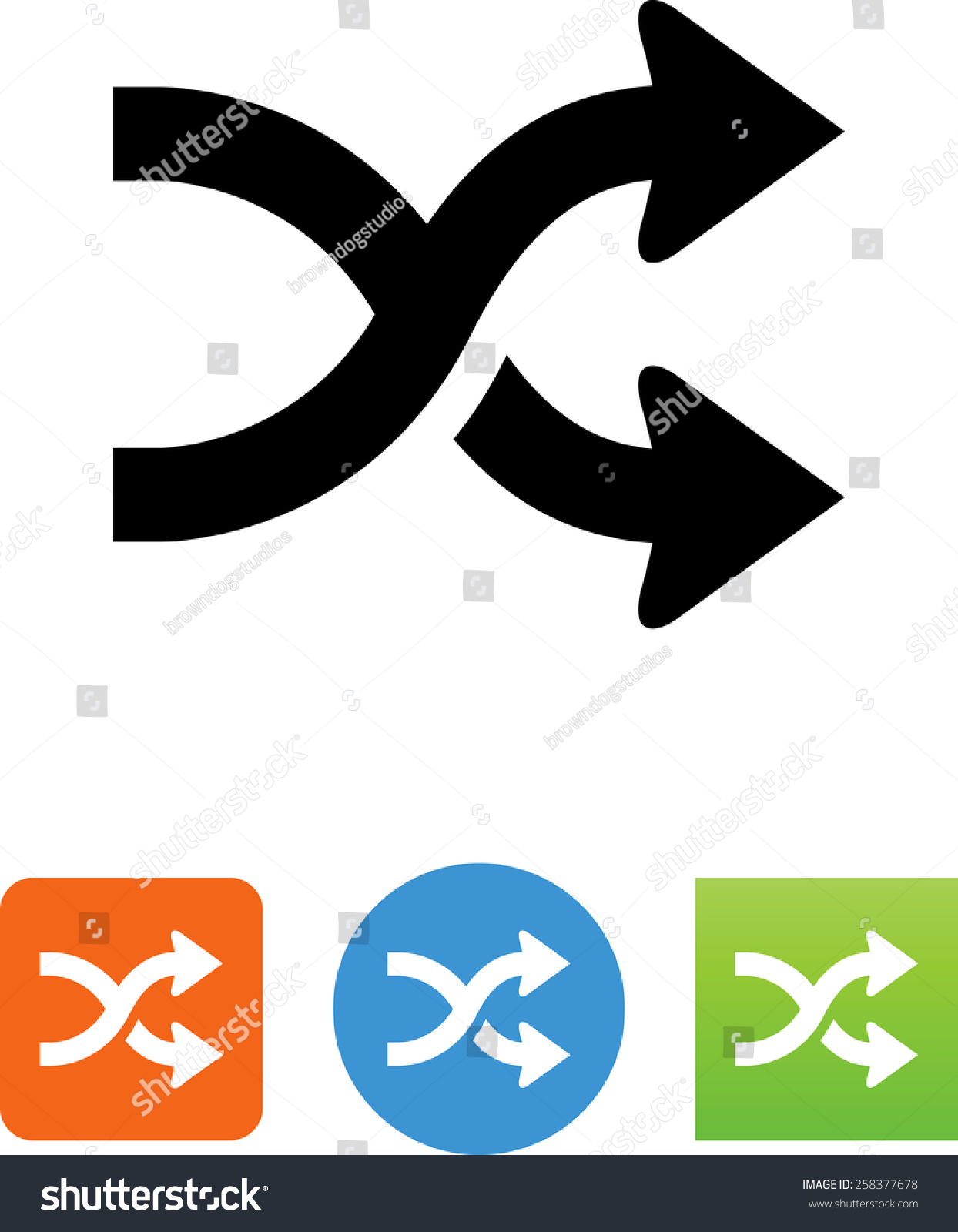 Shuffle Mix Arrows Icon Stock Vector (Royalty Free) 258377678 ...