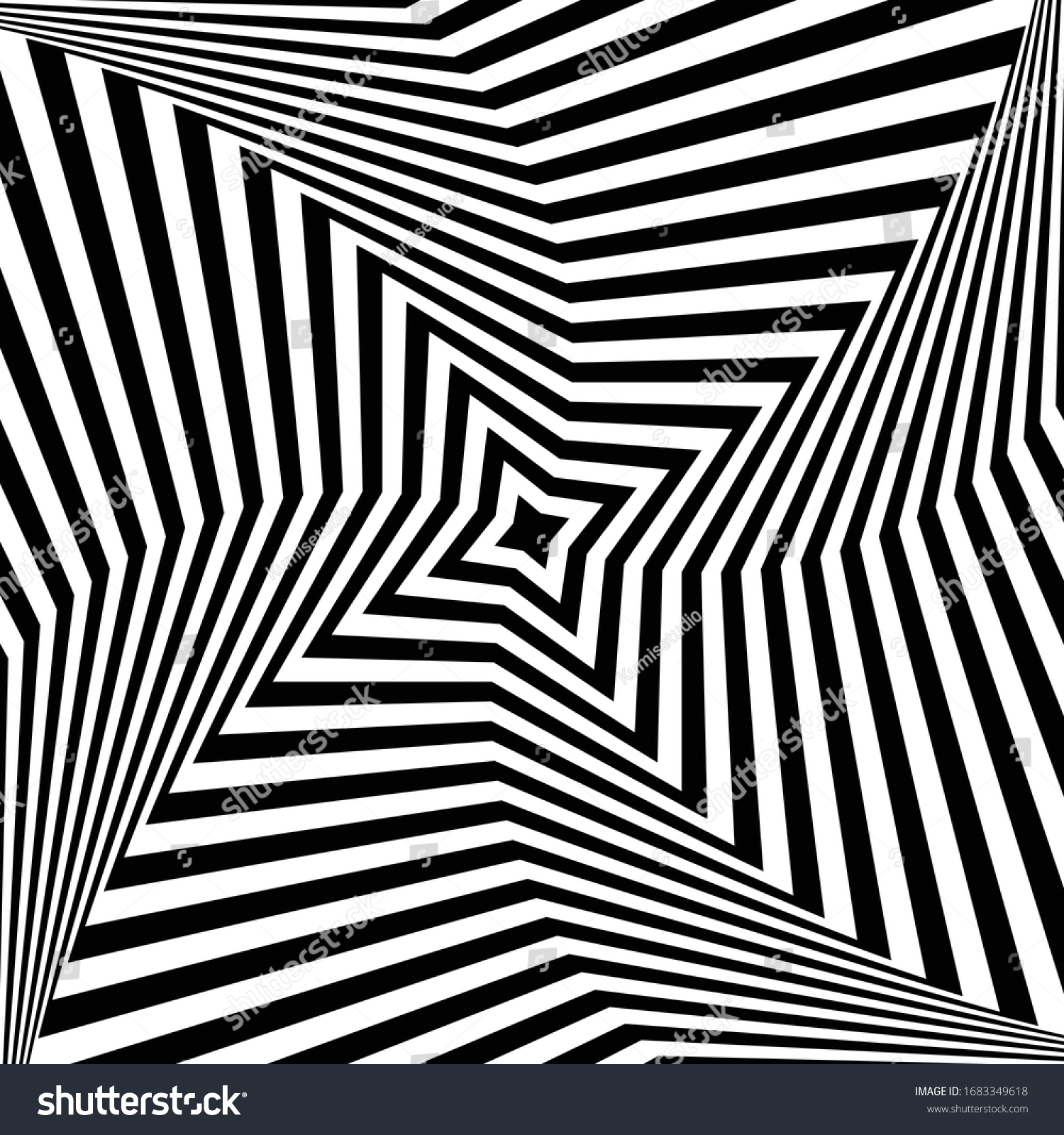 Shuriken Distortion Waves Illusion Optic Background Stock Vector ...