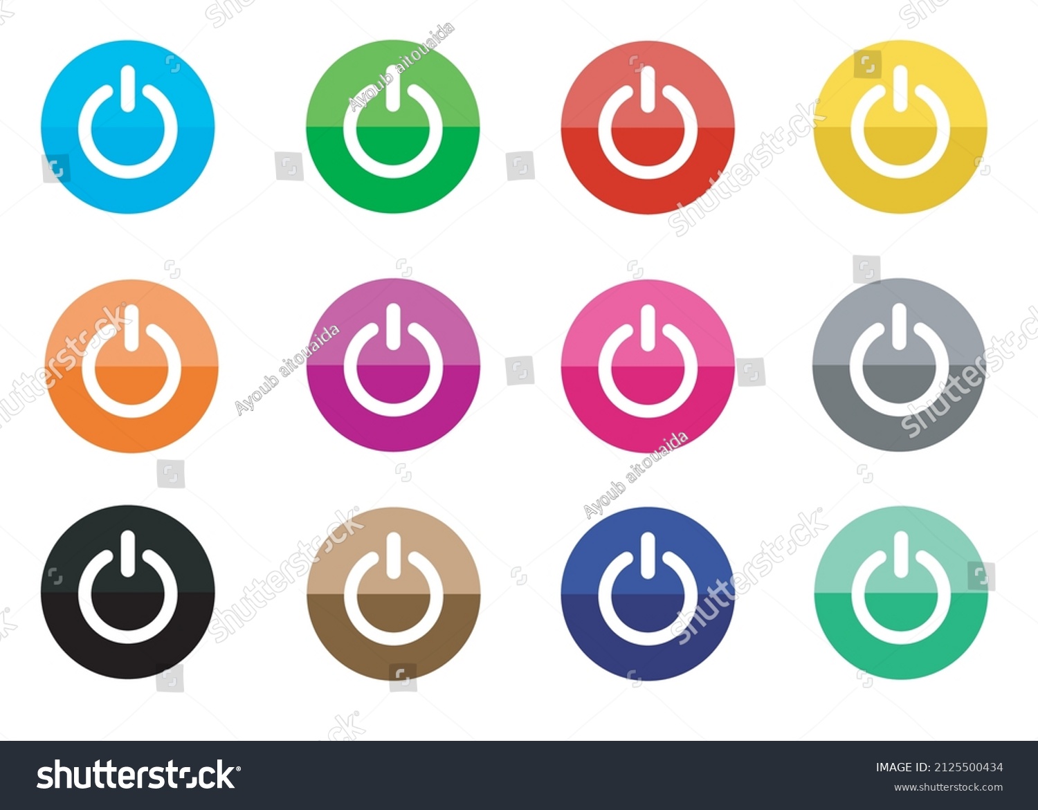 Shut Down Icons Vector Illustration Stock Vector (Royalty Free) 2125500434