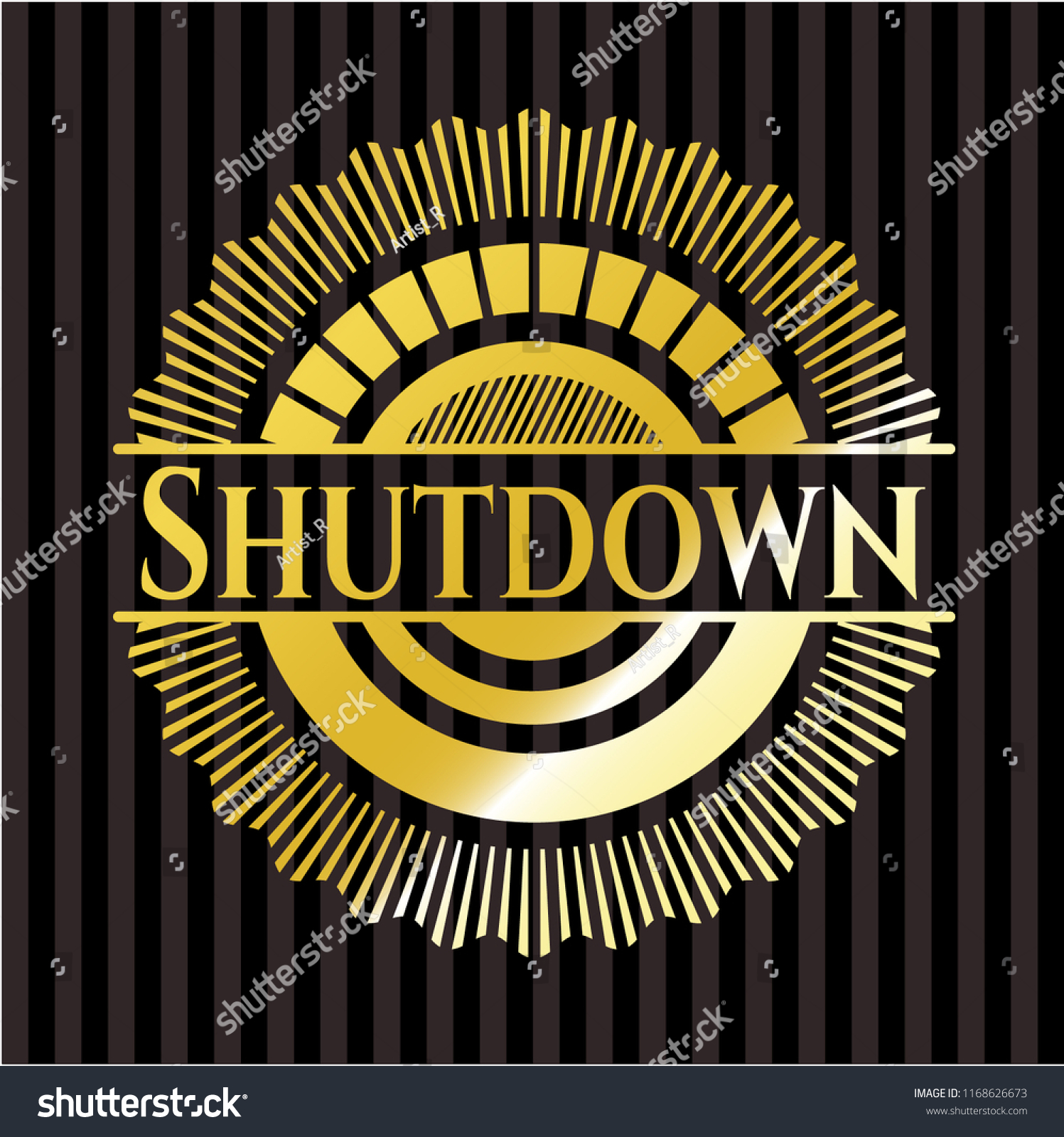 Shutdown Shiny Emblem Stock Vector (Royalty Free) 1168626673 | Shutterstock