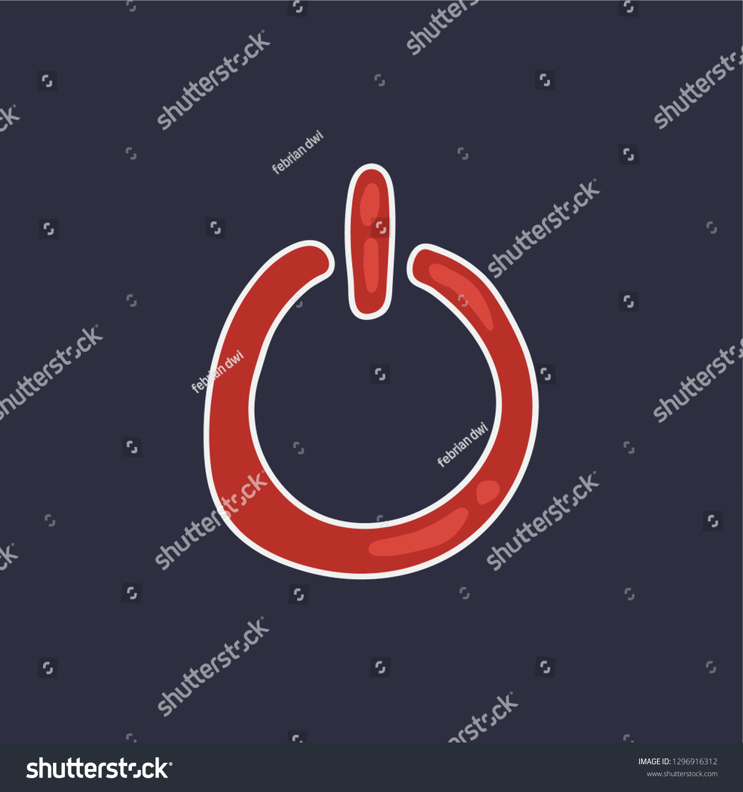 Shutdown Vector Hand Drawn Icon Button Stock Vector (Royalty Free ...