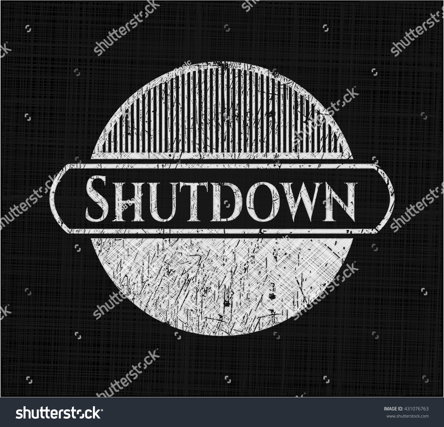 Shutdown Written Chalkboard Texture Stock Vector (Royalty Free) 431076763
