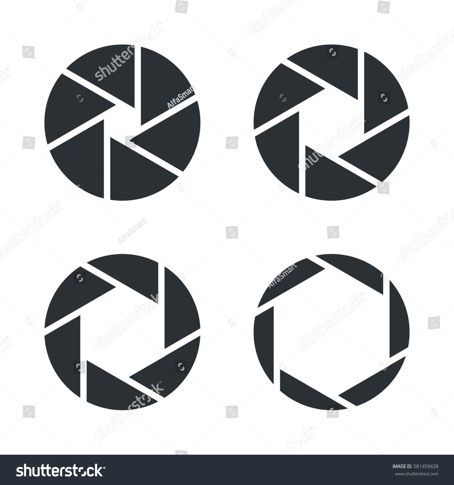 Shutter Aperture Vector Icons Stock Vector (Royalty Free) 581459428