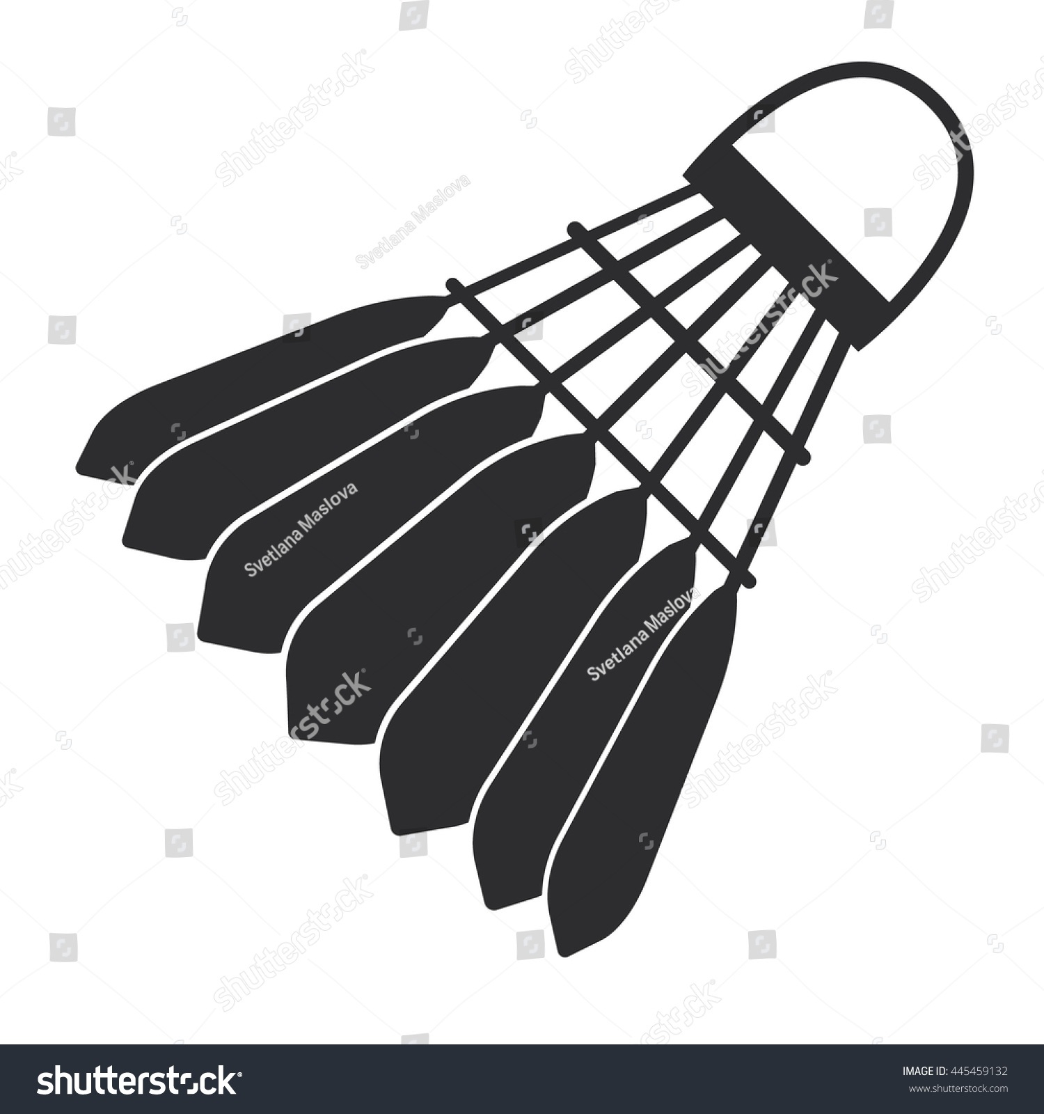 Shuttlecock Icon Vector Isolated On White Stock Vector (Royalty Free ...