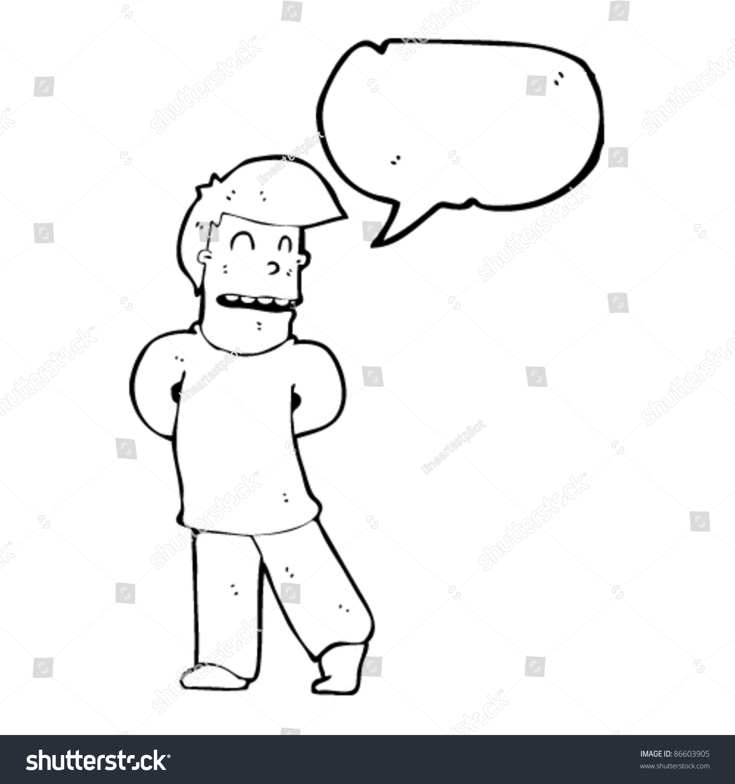 Shy Man Cartoon Stock Vector (Royalty Free) 86603905
