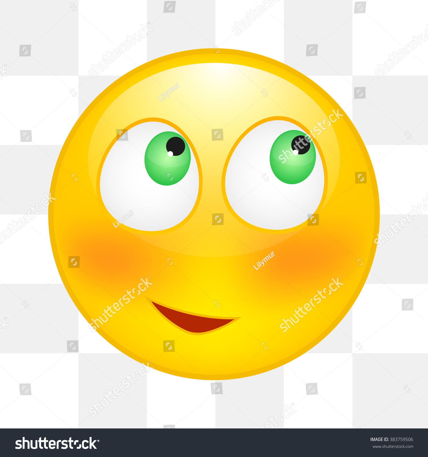Shy Yellow Smiley Vector Illustration: vector de stock (libre de ...
