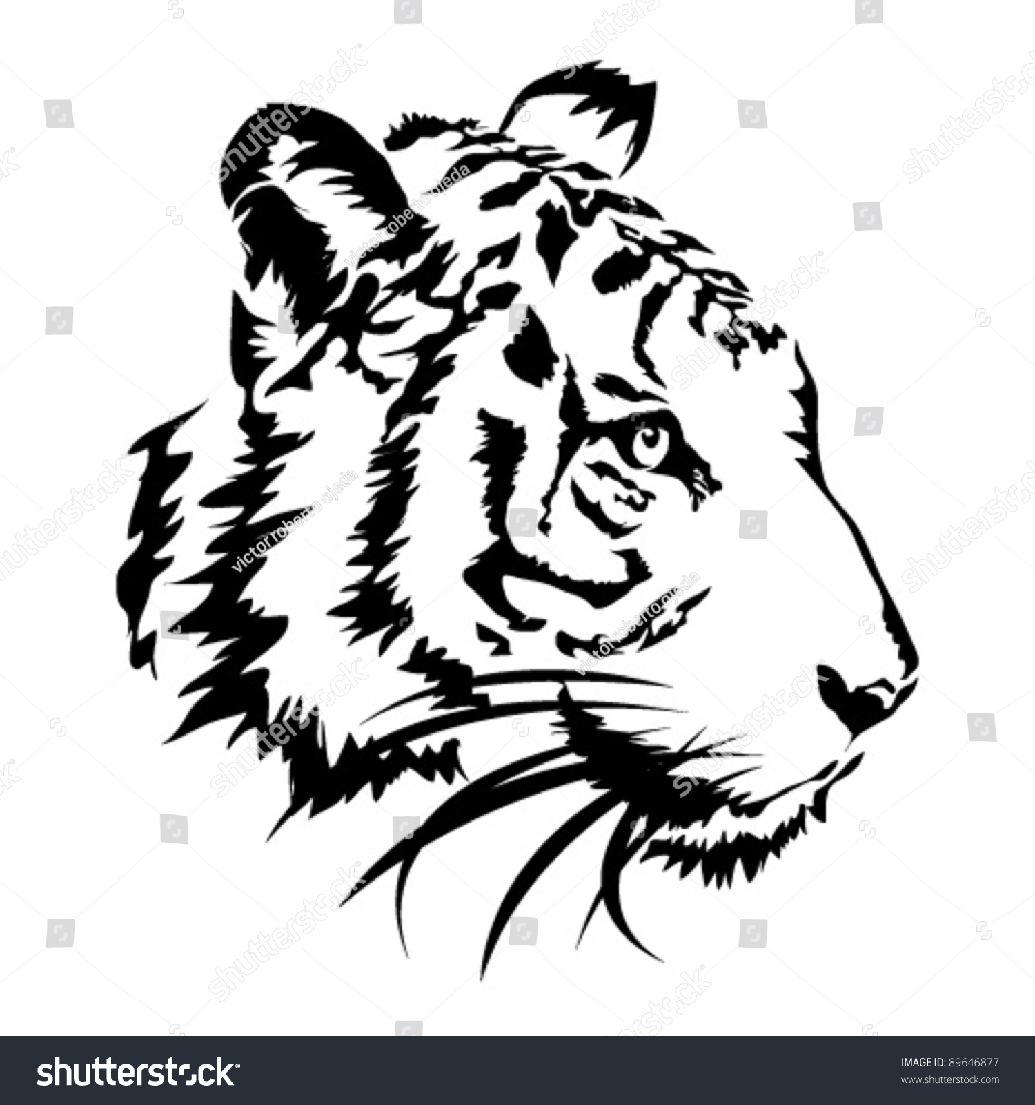 Siberian Tiger Tattoo Stock Vector (Royalty Free) 89646877 - Shutterstock