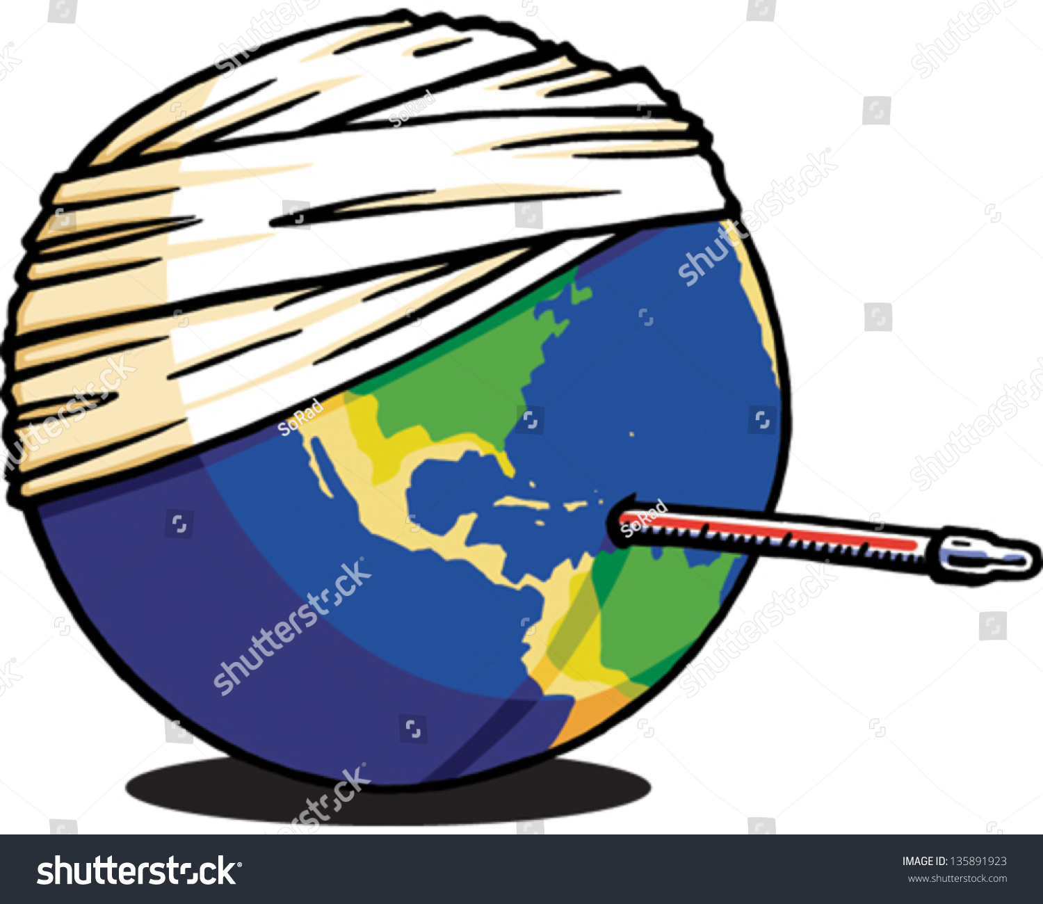 Sick Earth Stock Vector (Royalty Free) 135891923 | Shutterstock