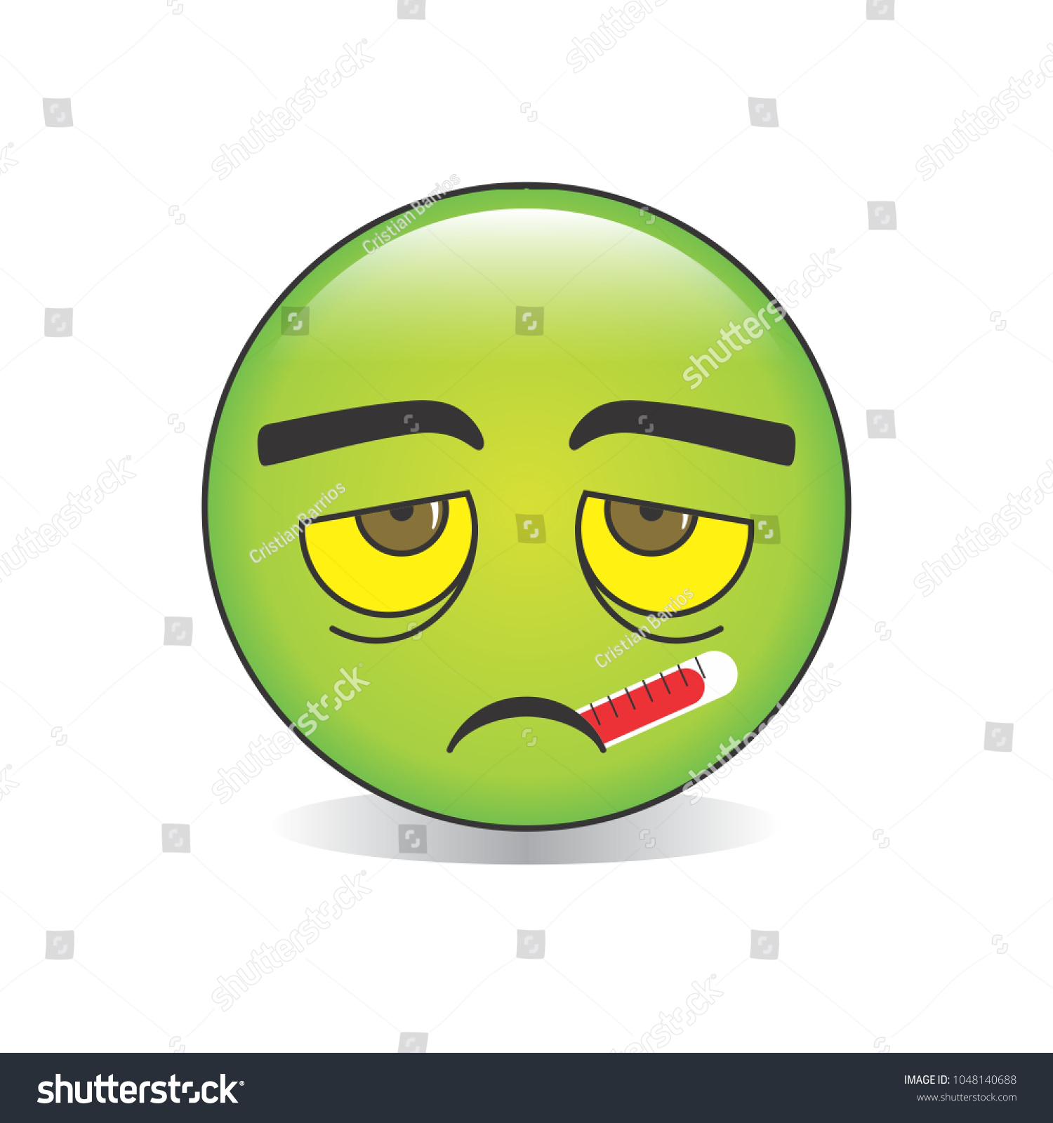 Sick Emoji Vector Stock Vector (Royalty Free) 1048140688