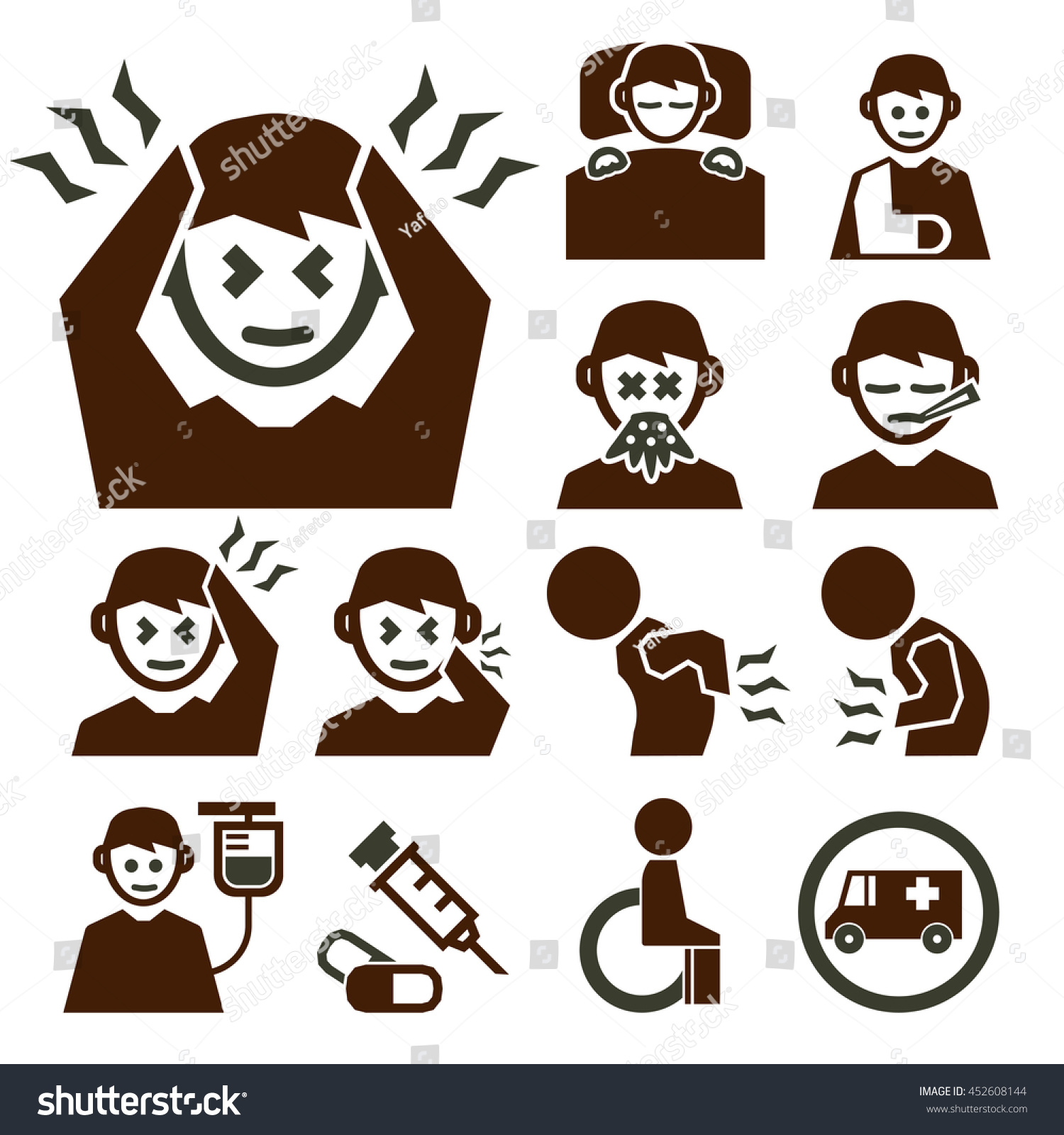 Sick Icon Set Stock Vector (Royalty Free) 452608144