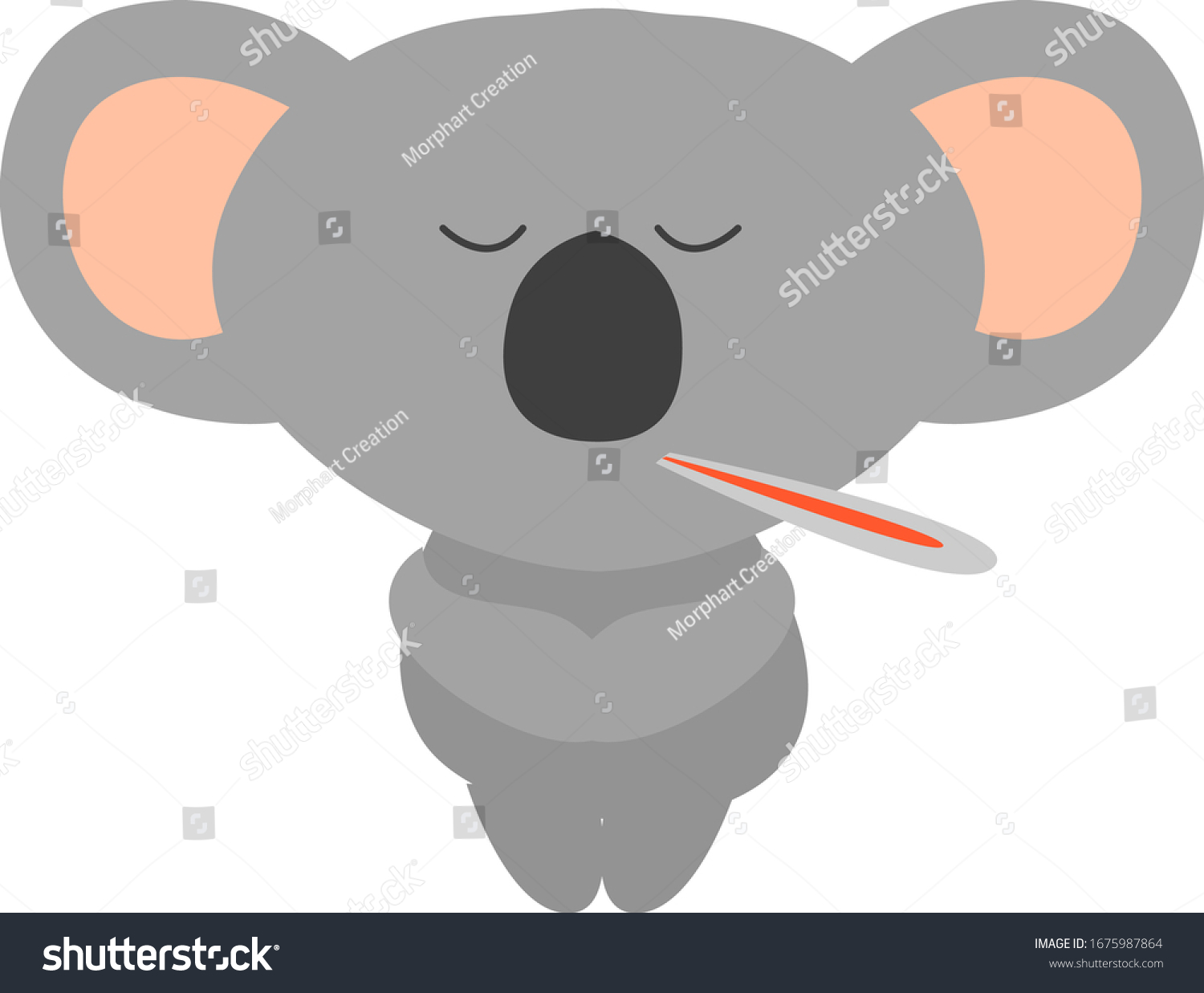 Sick Koala Illustration Vector On White Stock Vector (Royalty Free ...