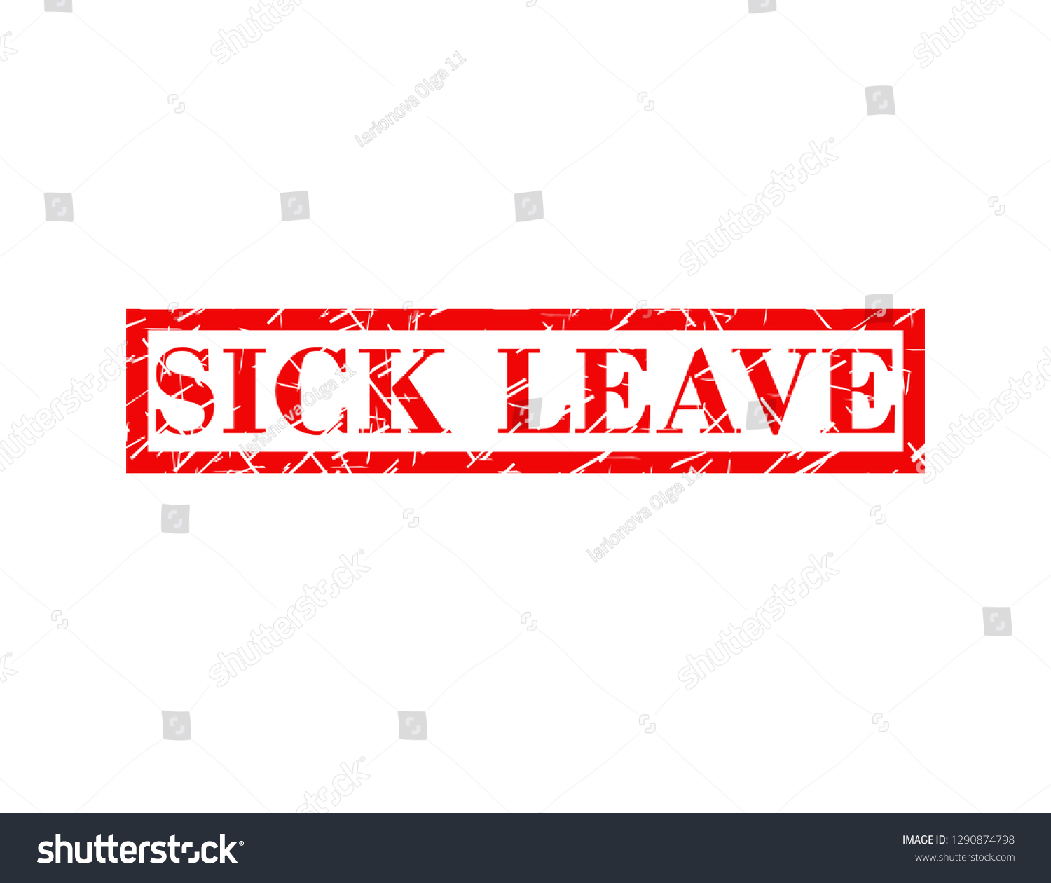 Sick Leave Red Stamp Stock Vector (Royalty Free) 1290874798