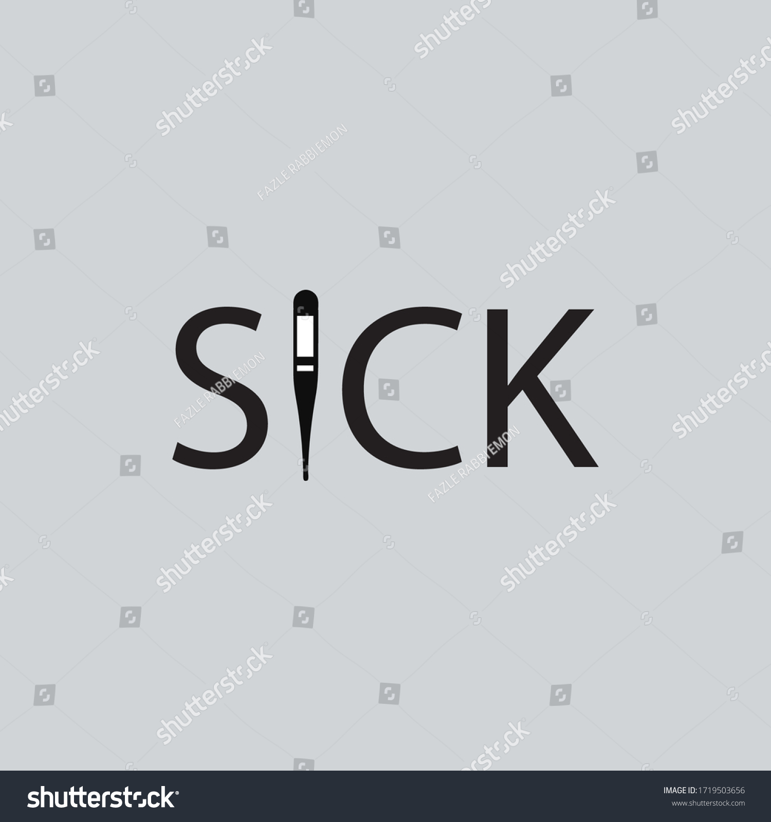 Sick Typography Vector Logo Template Temperature Stock Vector (Royalty ...