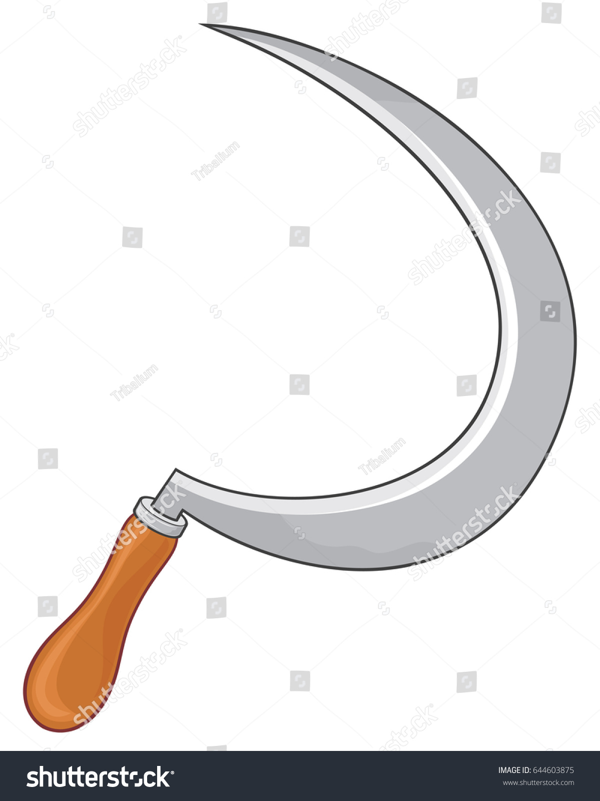 Sickle Agricultural Tool Vector Illustration: เวกเตอร์สต็อก (ปลอดค่า ...