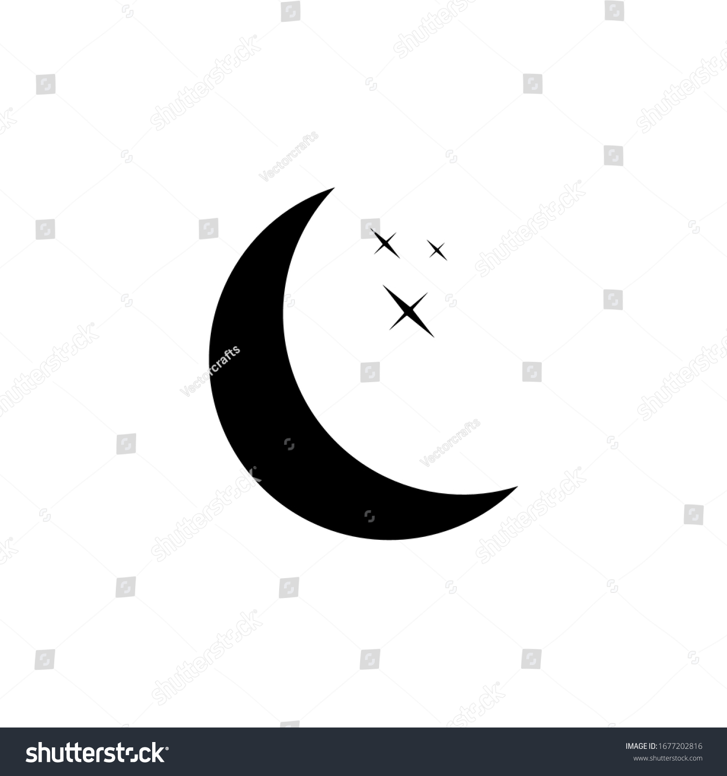 Sickle Moon Graphic Design Template Vector Stock Vector (Royalty Free ...