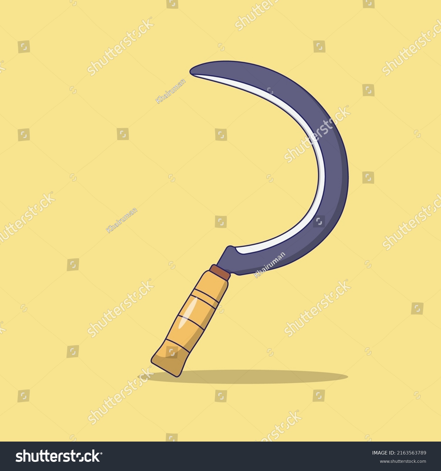 Sickle Vector Illustration Object Gardening Tool Stock Vector (Royalty ...