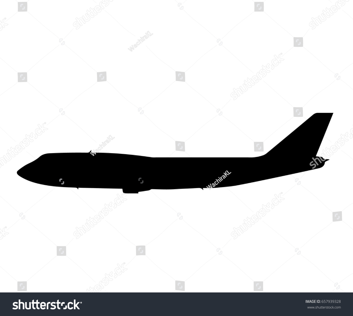 Side View Aircraft Vector Stock Vector (Royalty Free) 657939328 ...