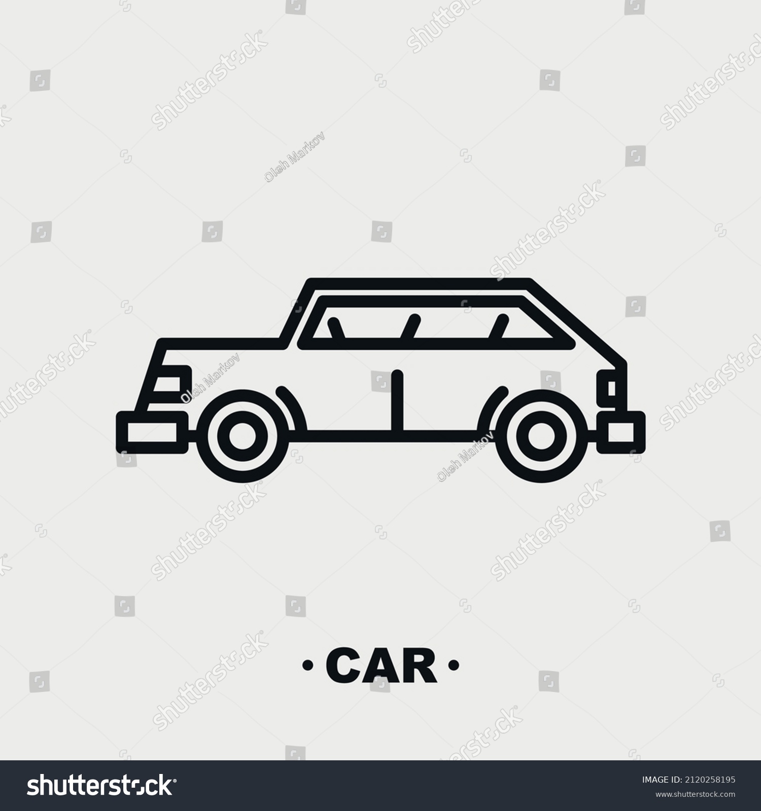Side View Car Line Vector Icon Stock Vector (Royalty Free) 2120258195 ...