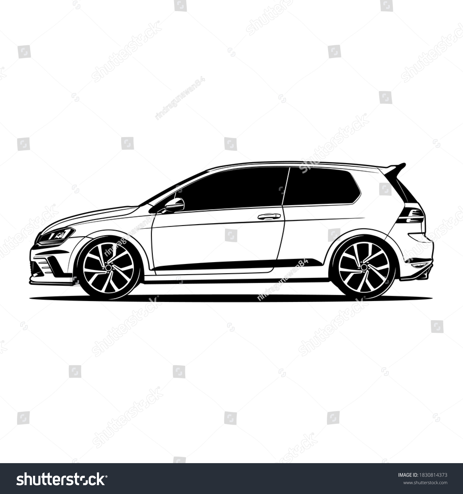 Side View Car Vector Illustration Stock Vector (Royalty Free) 1830814373