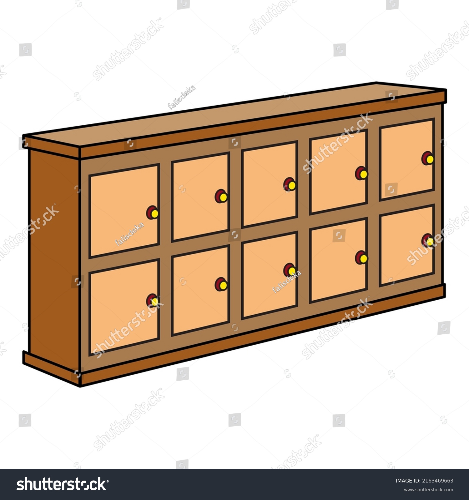 Sideboard Vector Illustrationisolated On White Backgroundtop Stock ...
