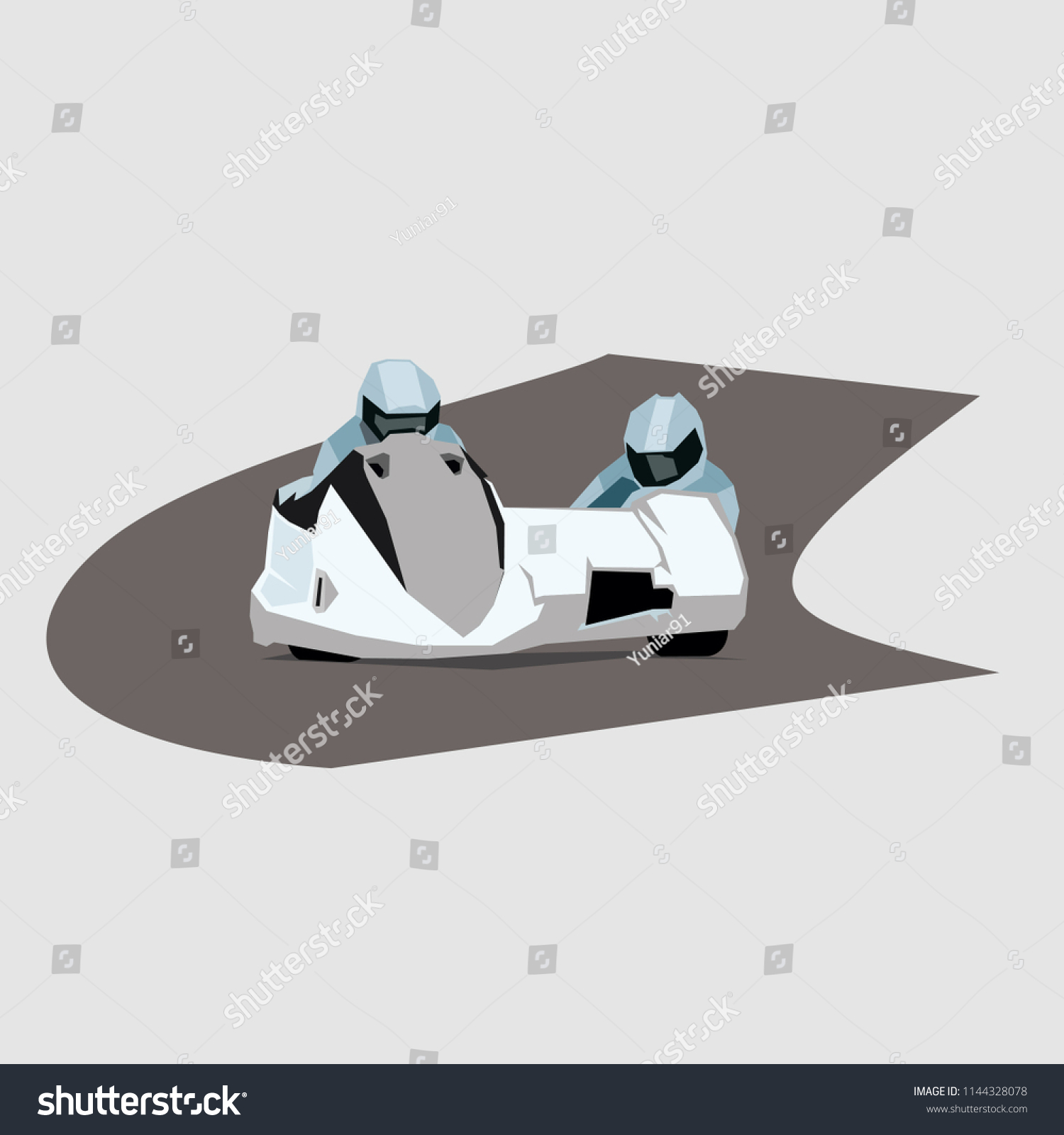 Sidecar Racing Vector Illustration Stock Vector (Royalty Free ...