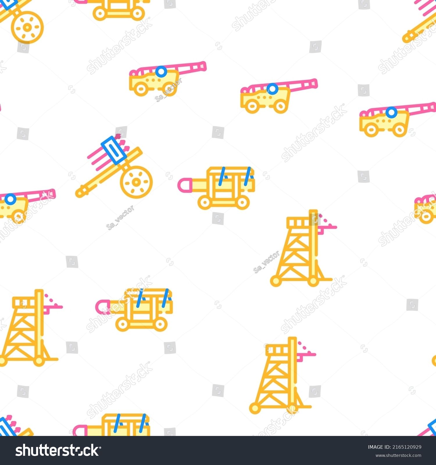 Siege Engine Catapult Vector Seamless Pattern Stock Vector (Royalty ...