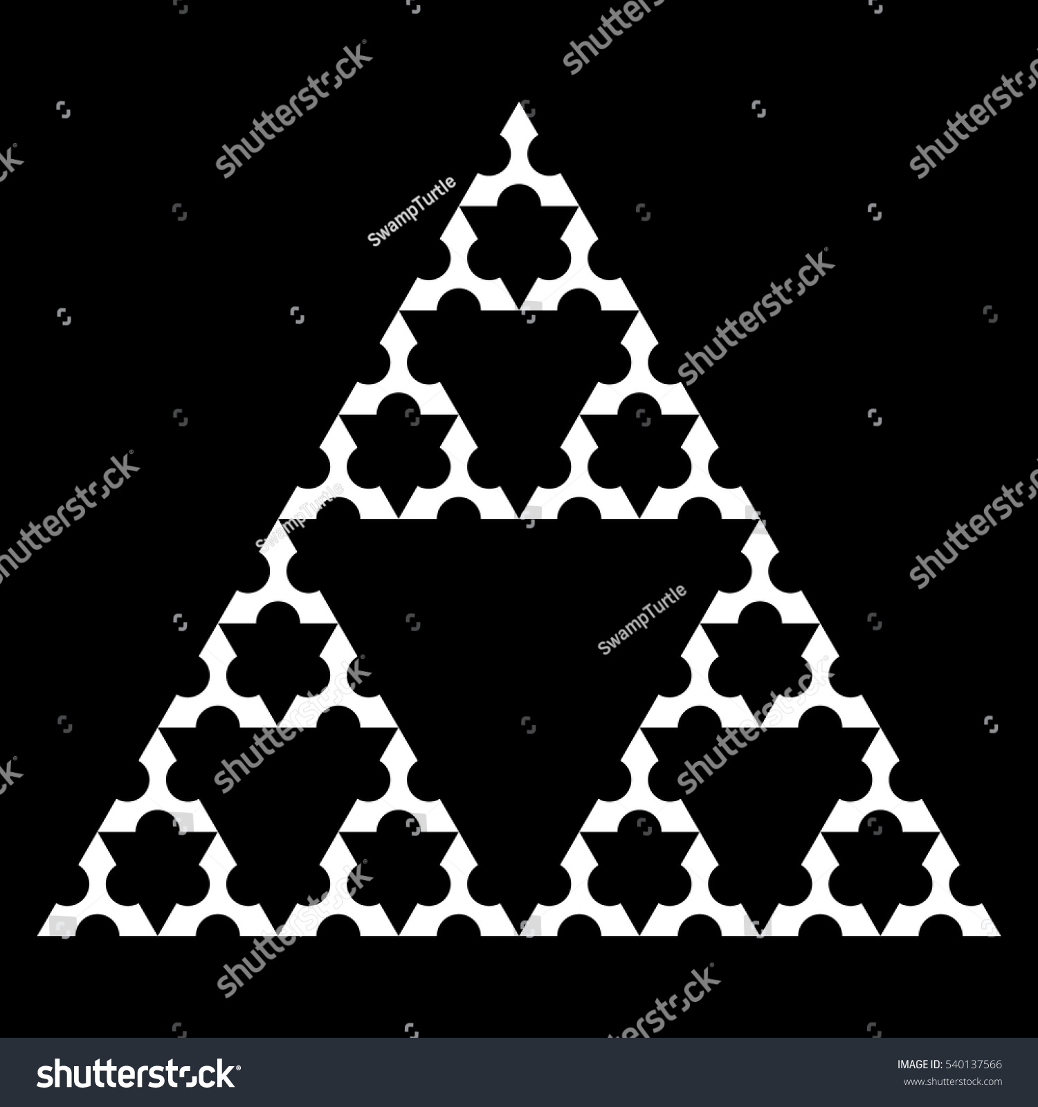 Sierpinski Triangle Using Shuriken Shape Without: vector de stock ...