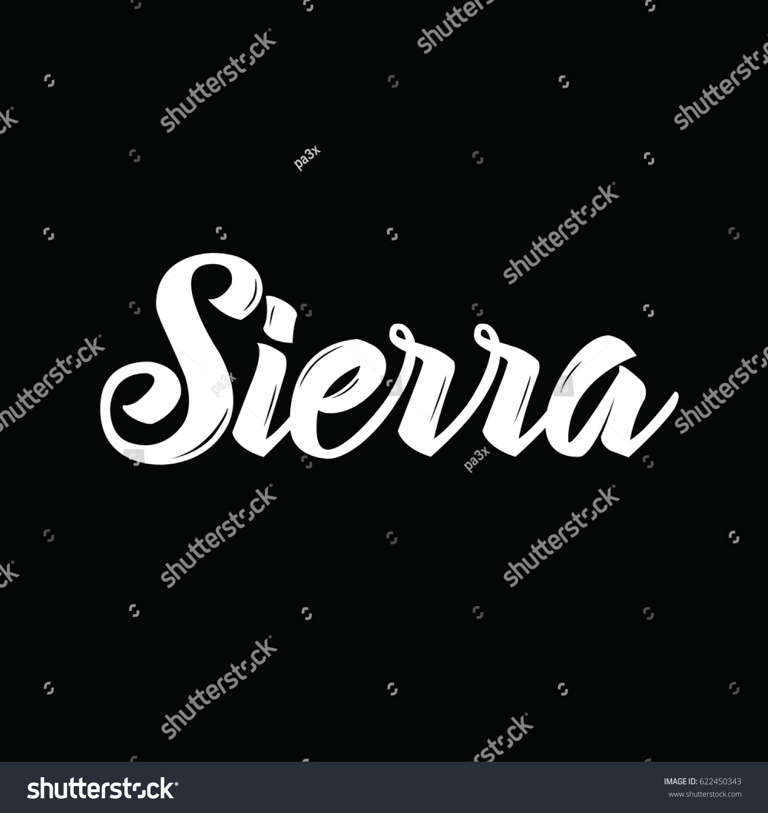 Vektor Stok Sierra Text Design Vector Calligraphy Typography (Tanpa ...