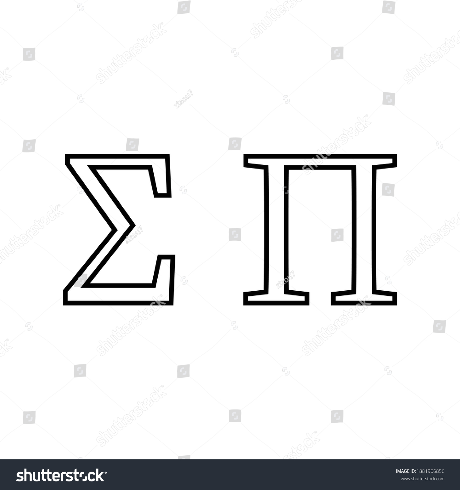 Sigma Pi Notation Summation Product Notation: เวกเตอร์สต็อก (ปลอดค่า ...