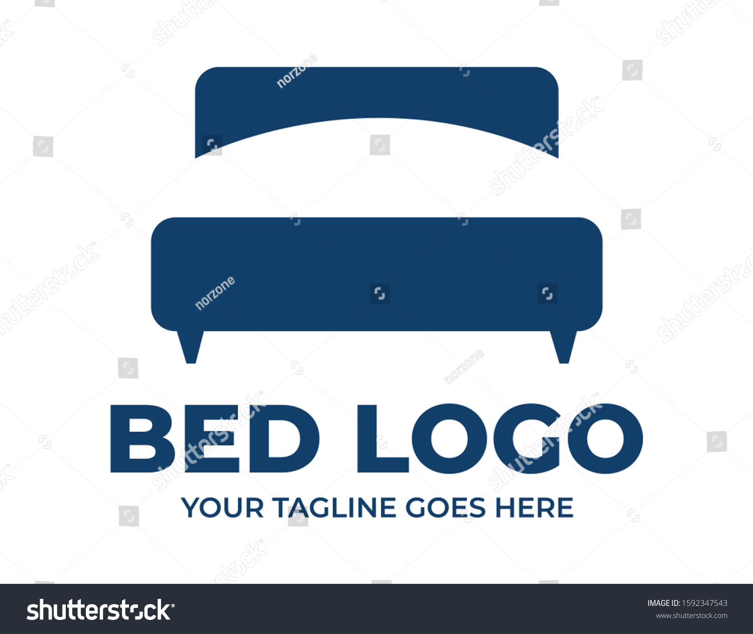Sign Bed Logo Design Vector: vector de stock (libre de regalías ...